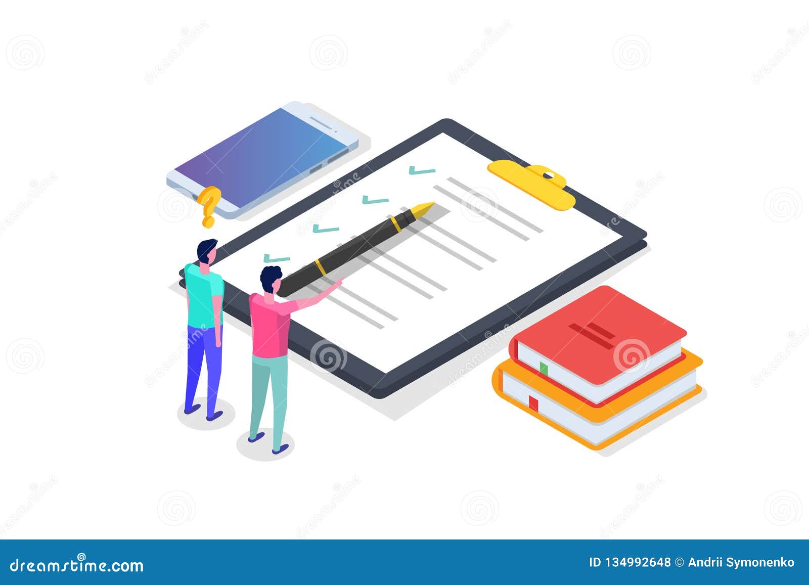 Online Testing,E-learning, Education Isometric Concept. Stock Vector ...