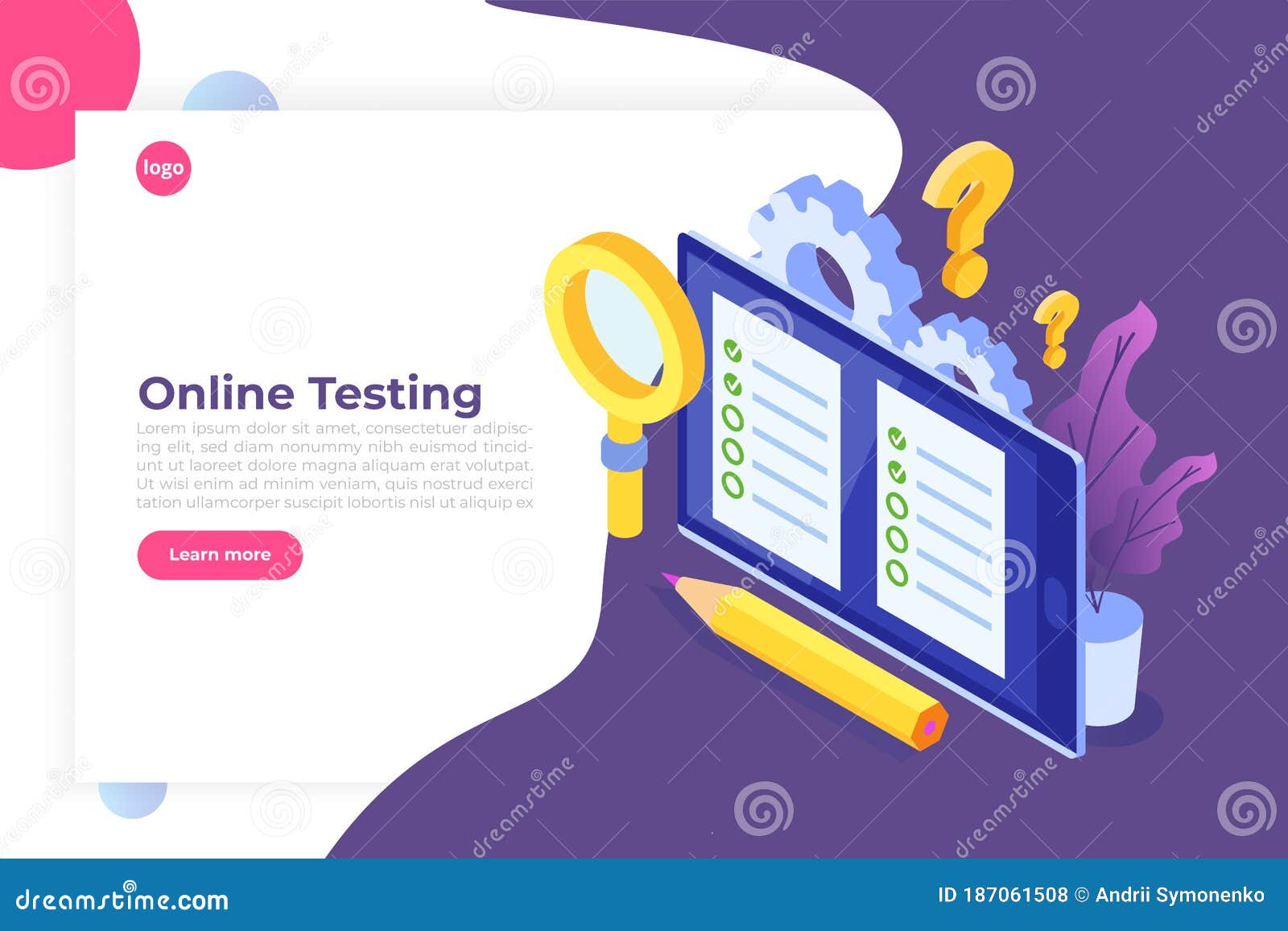 Online Testing, E-learning, Education Isometric Concept. Stock Vector ...