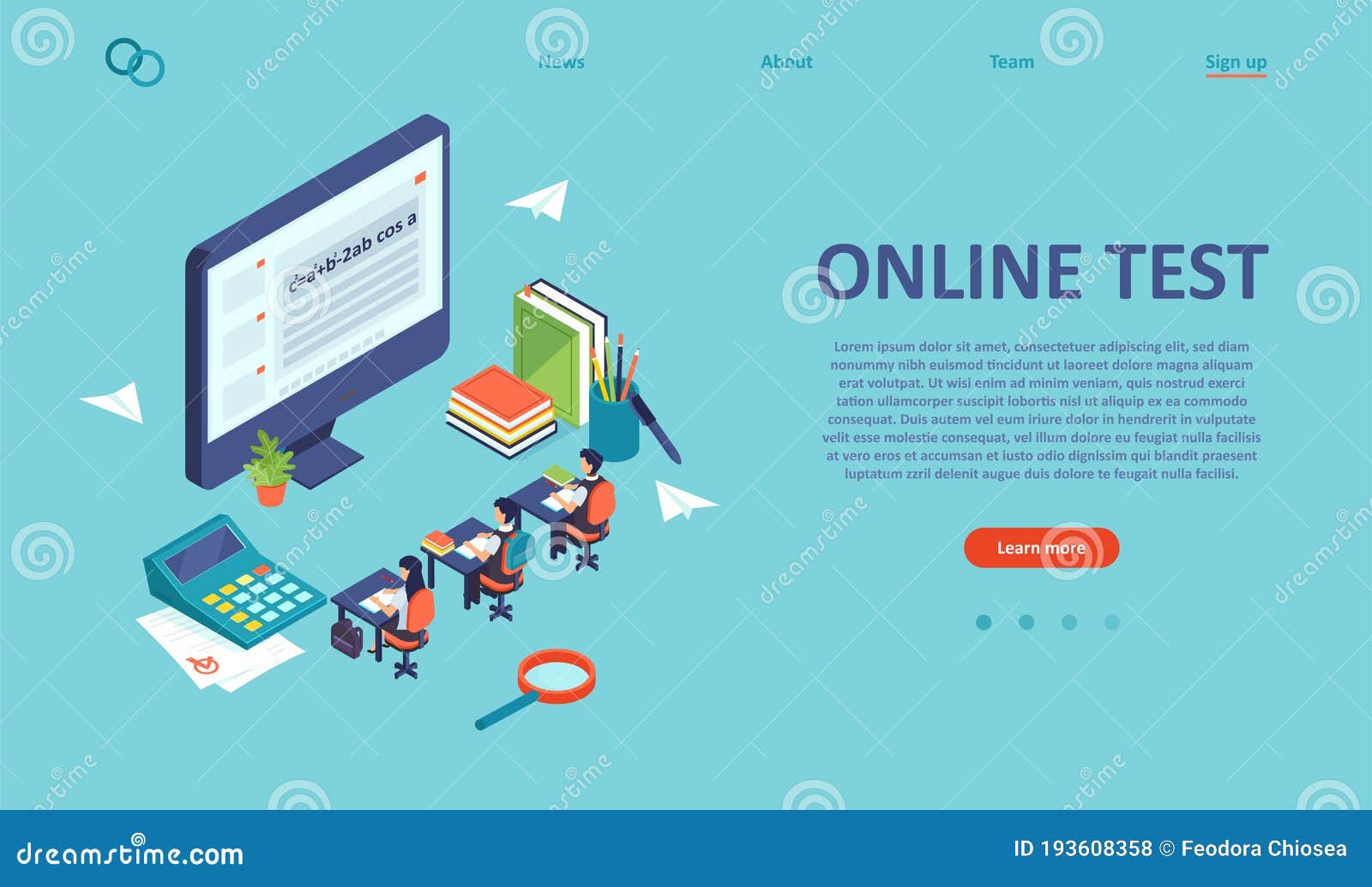 Online Testing, E-learning and Remote Education Concept Stock Vector ...