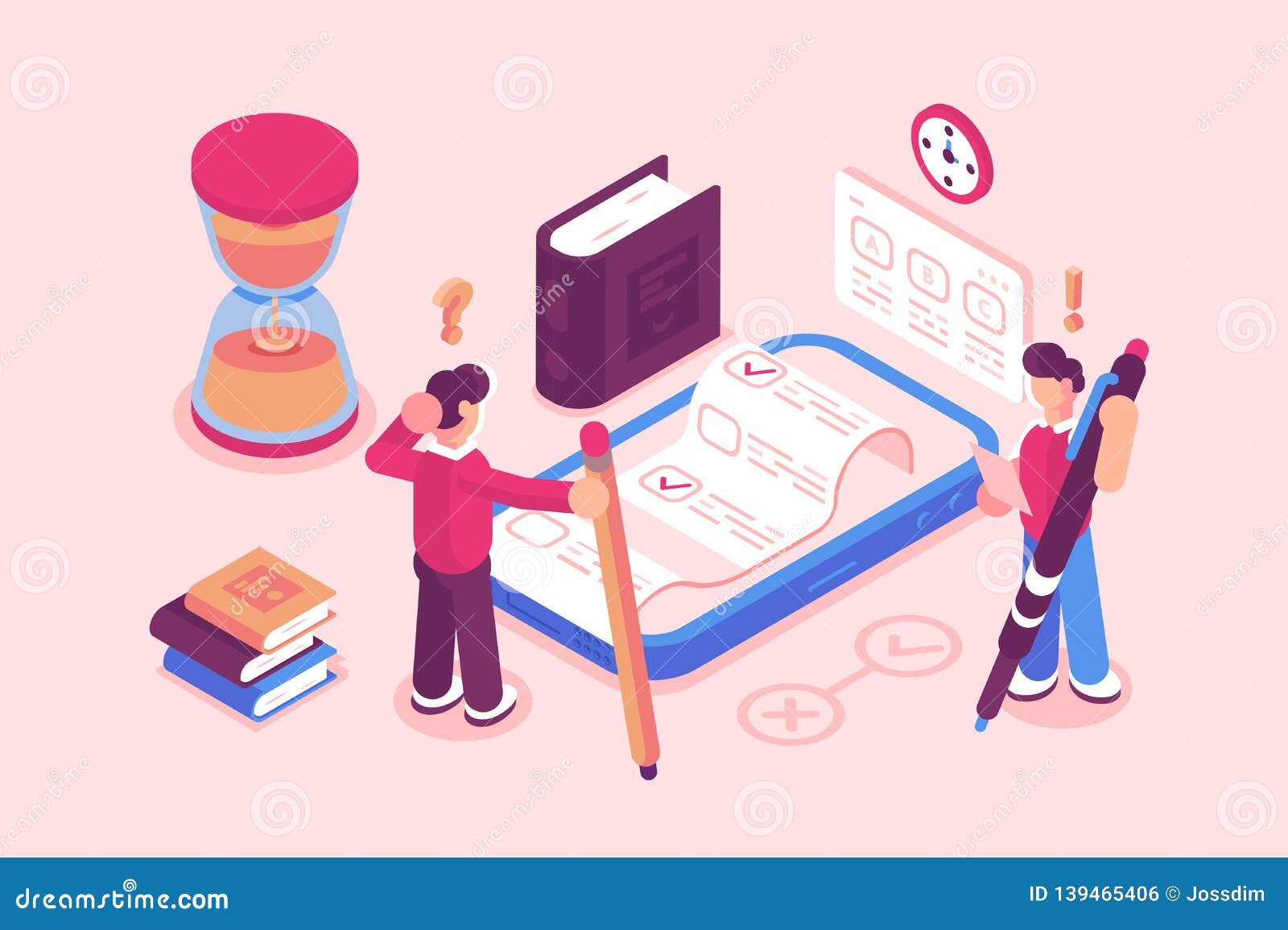 Online Testing or Exam Service Stock Vector - Illustration of document ...