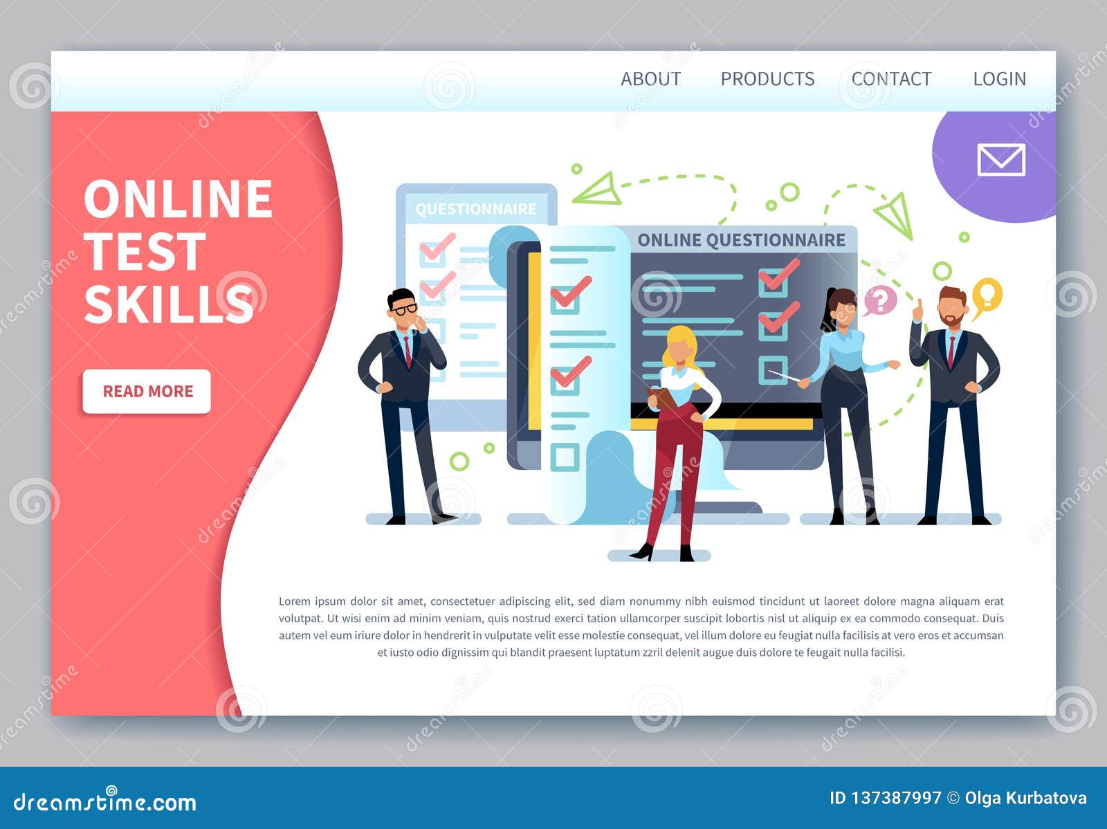 Air Testing Landing Page Design, Website Banner Vector Template Set ...