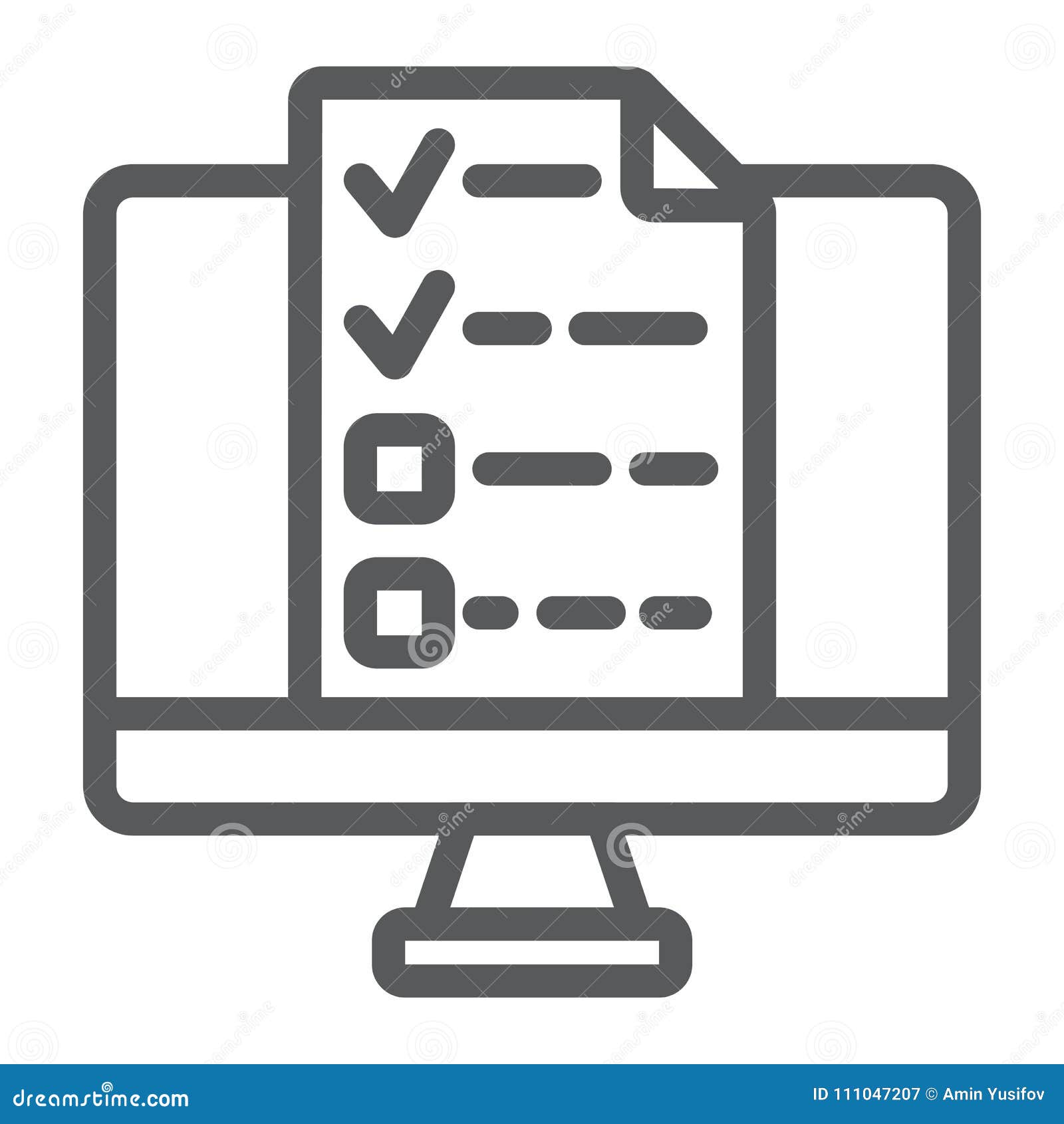 Online Tests Line Icon, E Learning and Education Stock Vector ...