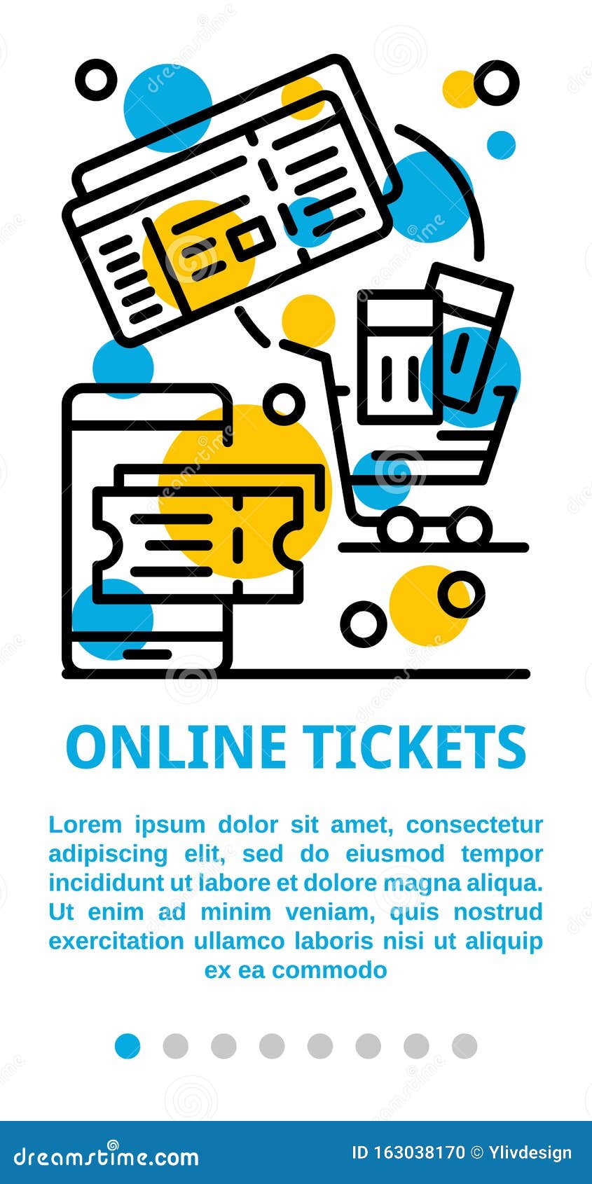 Online Tickets Banner, Outline Style Stock Vector - Illustration of ...