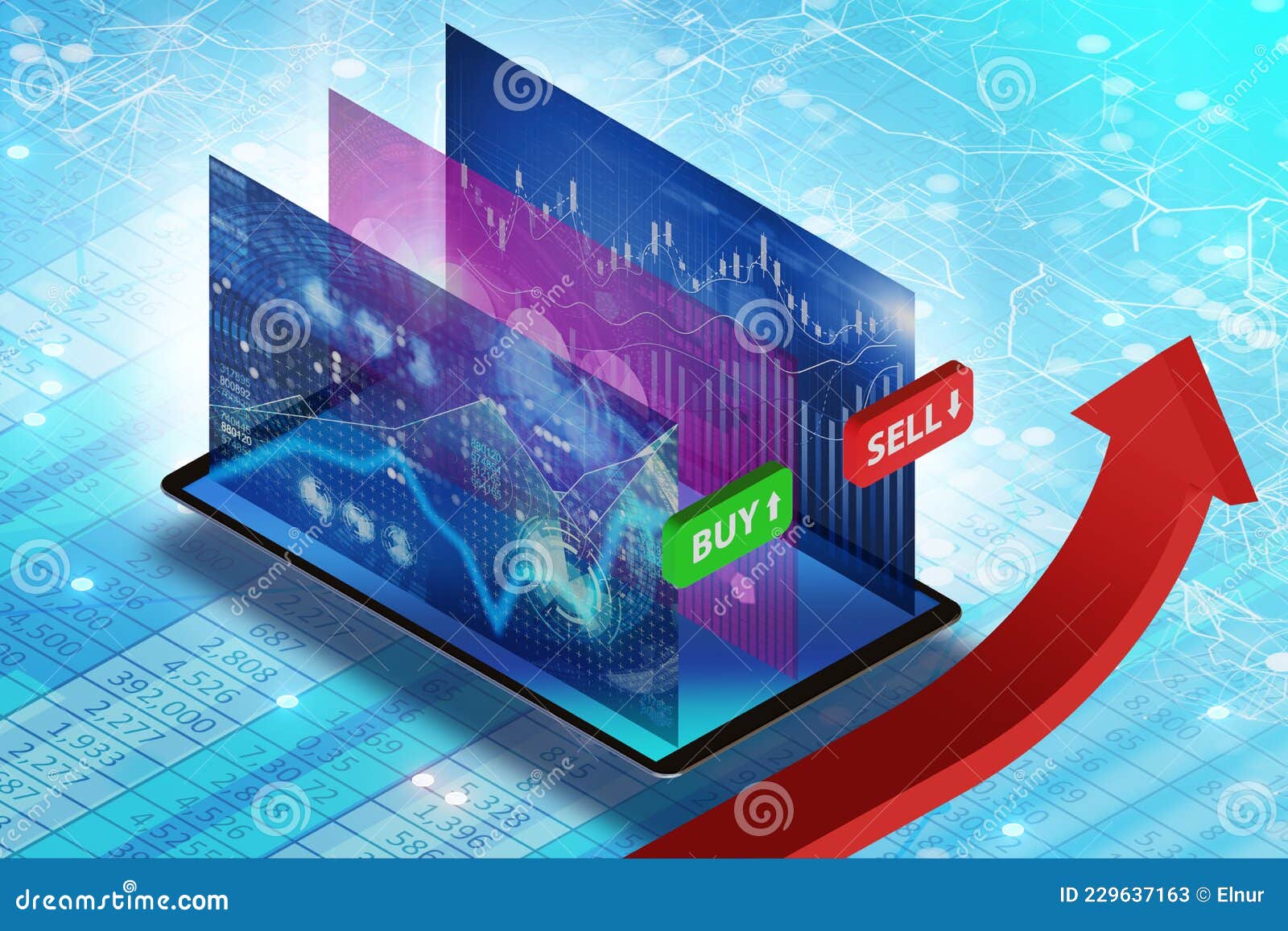 Online Trading Concept - 3d Rendering Stock Illustration - Illustration ...