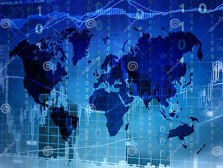 Online Trading Concept with World Map Stock Image - Image of index ...