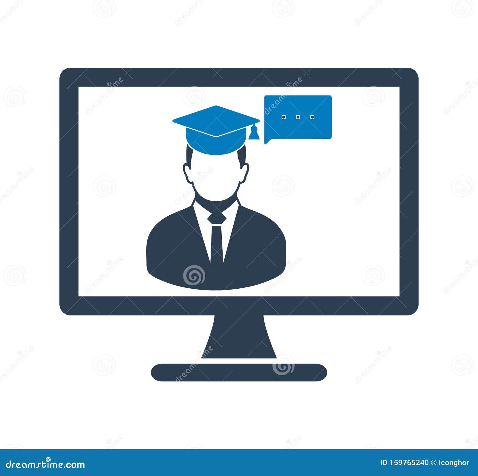 Online Trainer Icon. stock vector. Illustration of online - 159765240