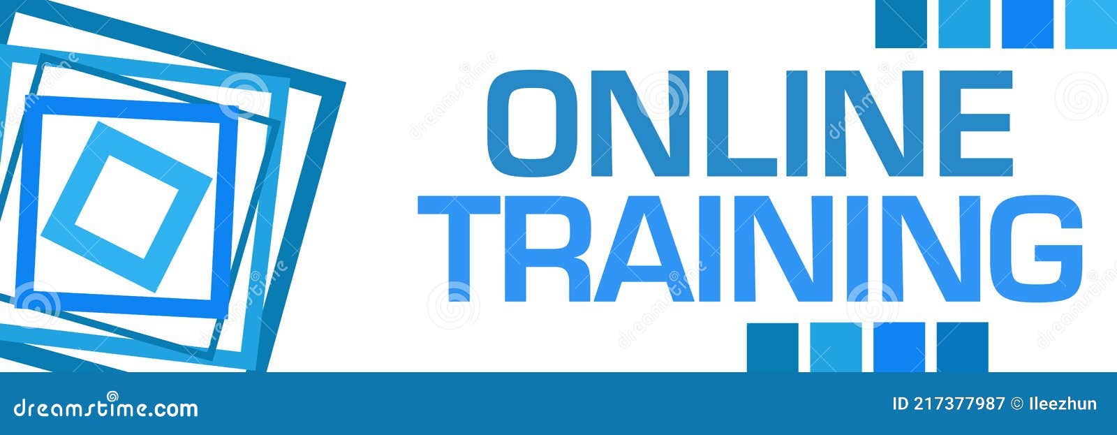 Online Training Blue Borders Left Stock Illustration - Illustration of ...