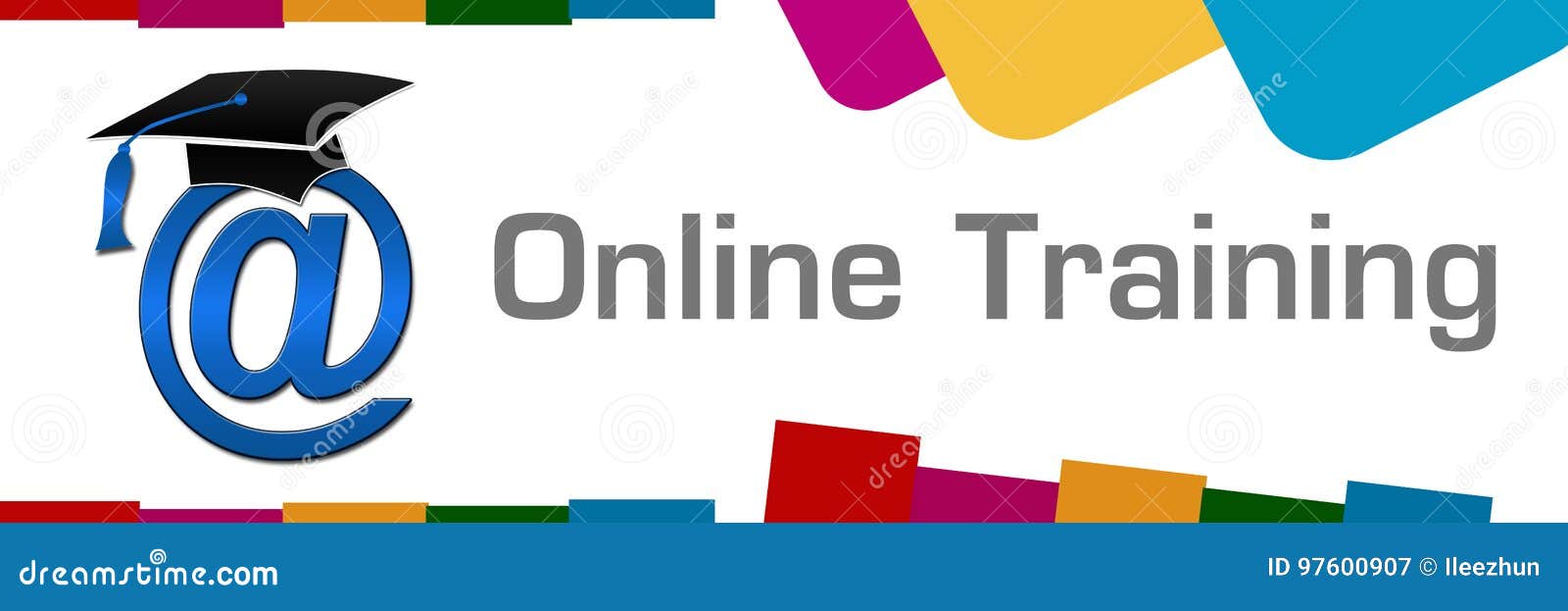Online Training Colorful Abstract Shapes Background Stock Illustration ...