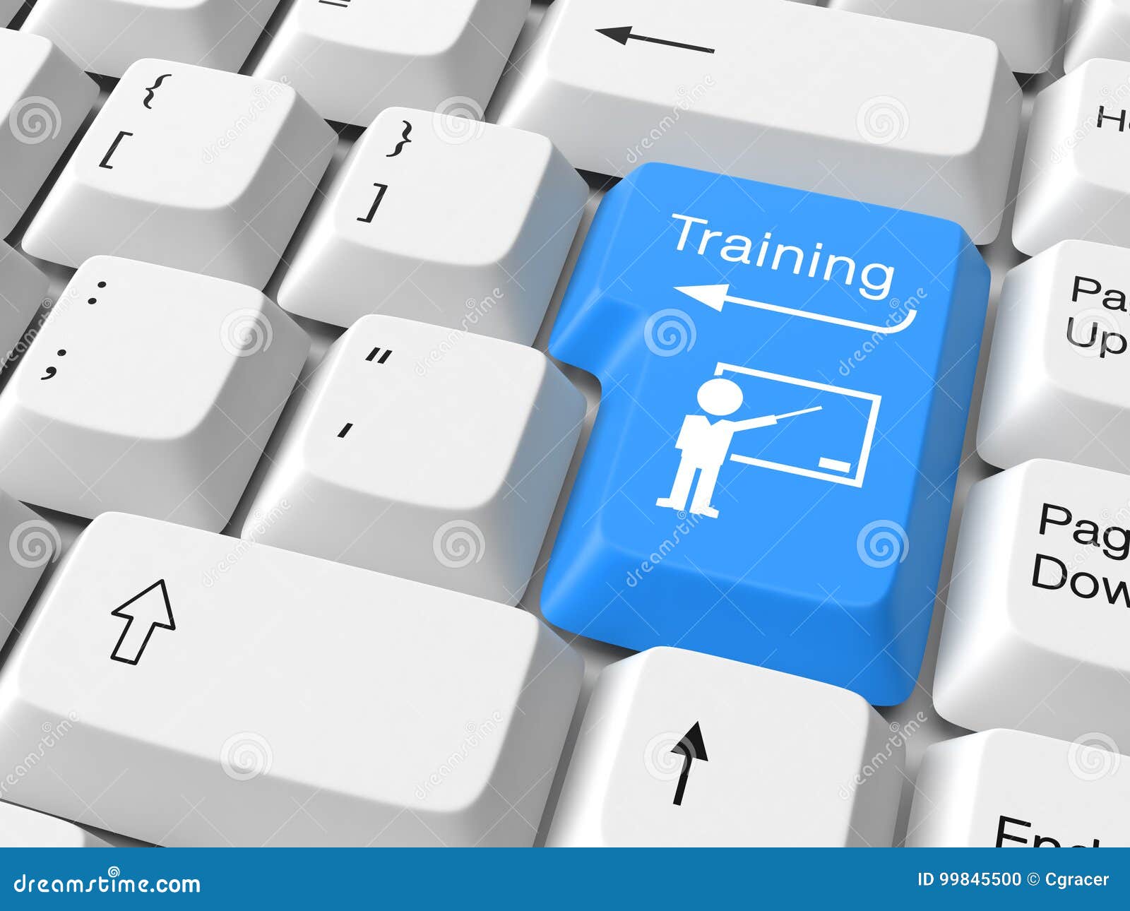 Online Training on Computer Keyboard Stock Illustration - Illustration ...