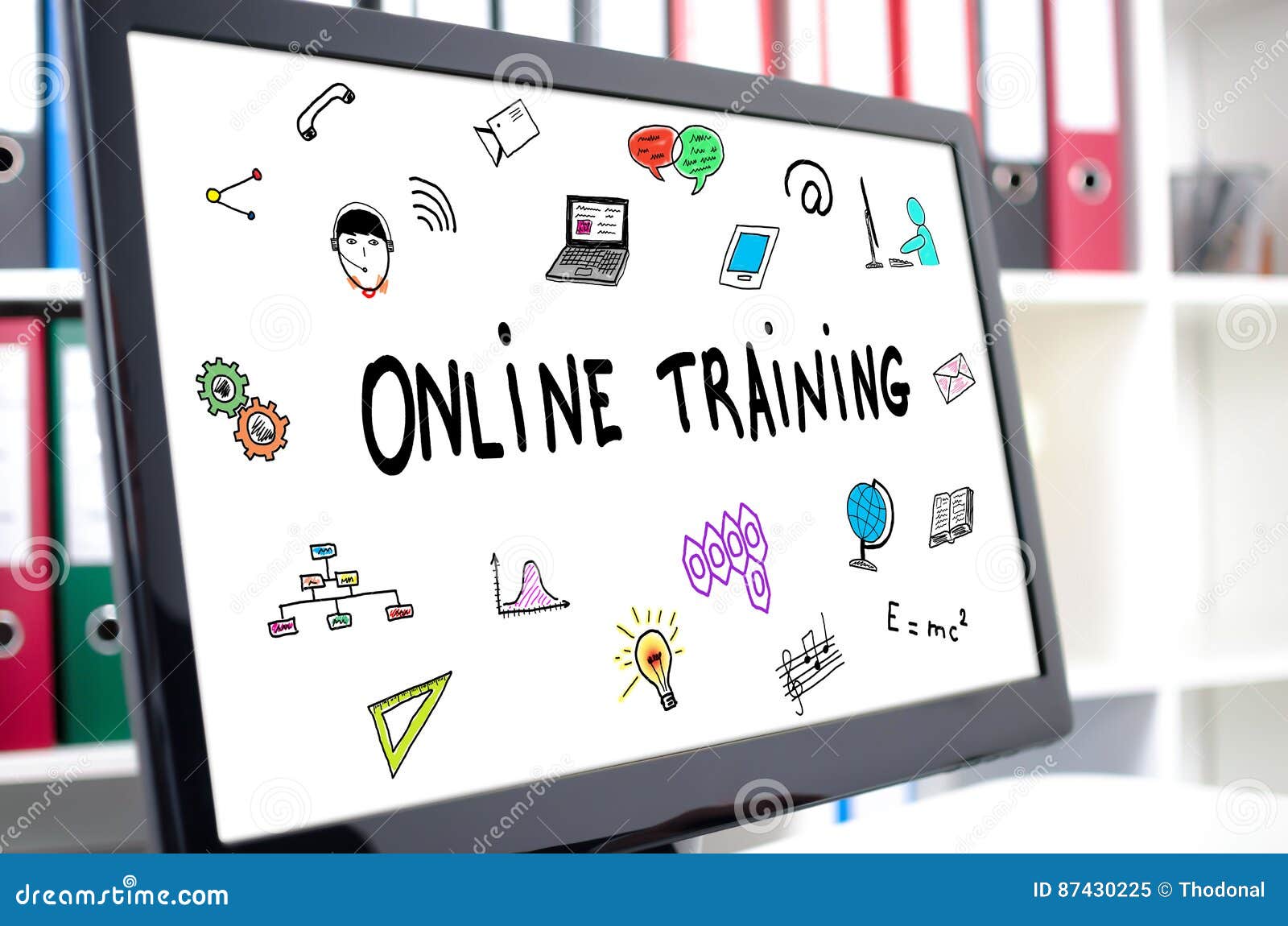 Online Training Concept on a Computer Screen Stock Image - Image of ...