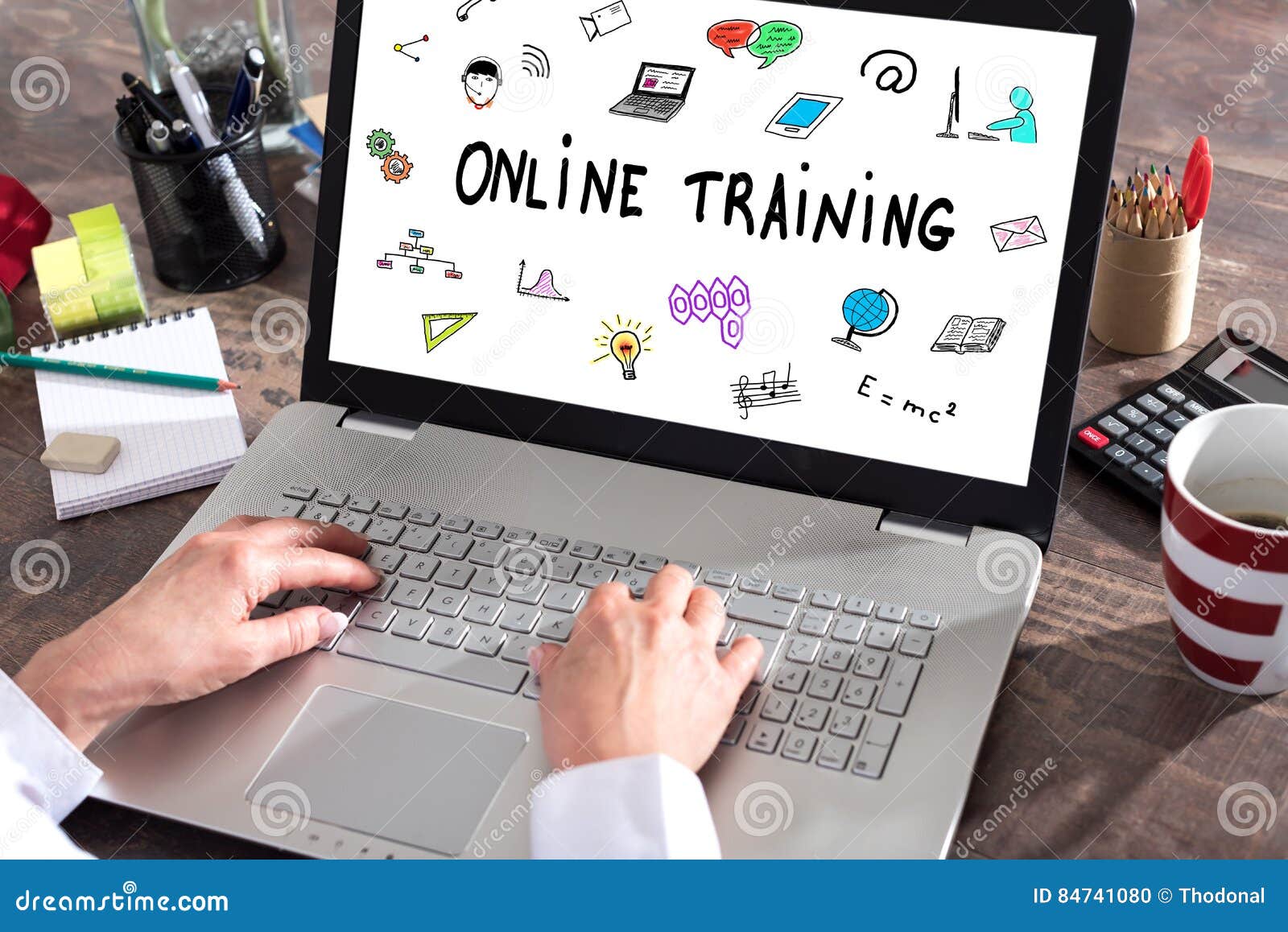 Online Training Concept on a Laptop Screen Stock Photo - Image of ...