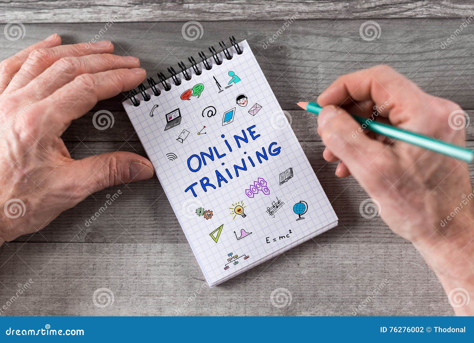 Online Training Concept on a Notepad Stock Photo - Image of electronic ...