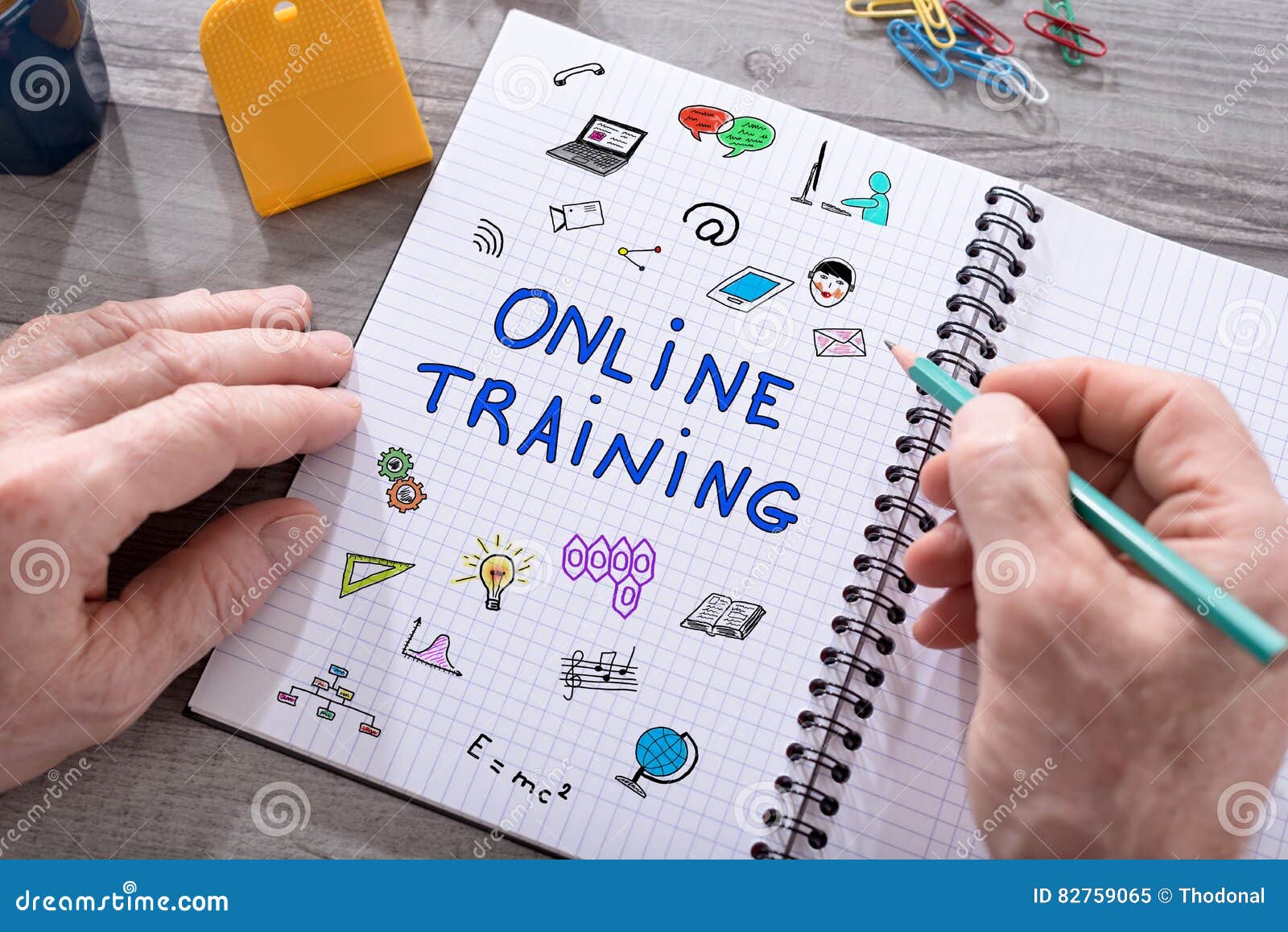 Online Training Concept on a Notepad Stock Image - Image of learning ...