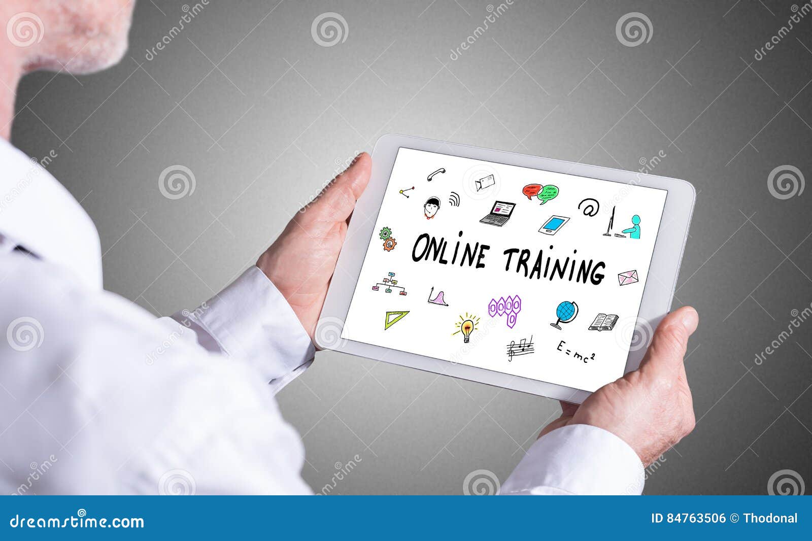Online Training Concept on a Tablet Stock Photo - Image of education ...