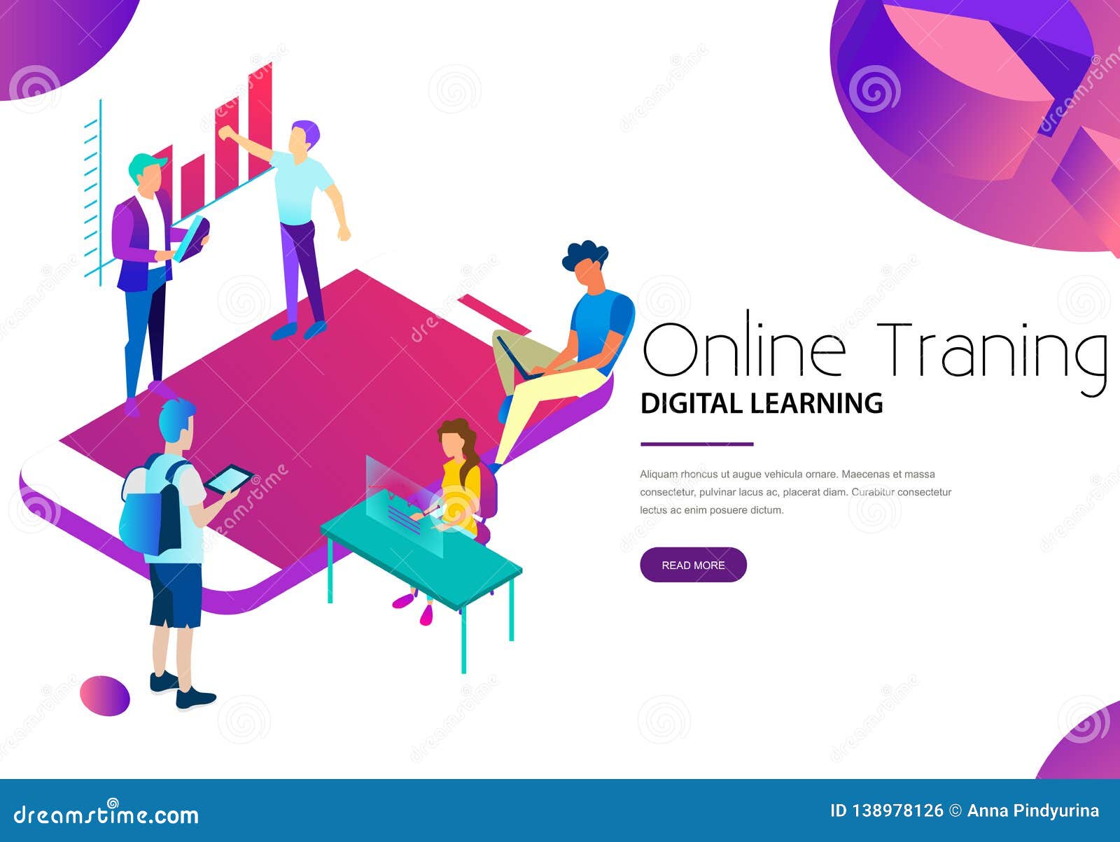 Online Training and Digital Learning Class Interior Landing Webpage ...