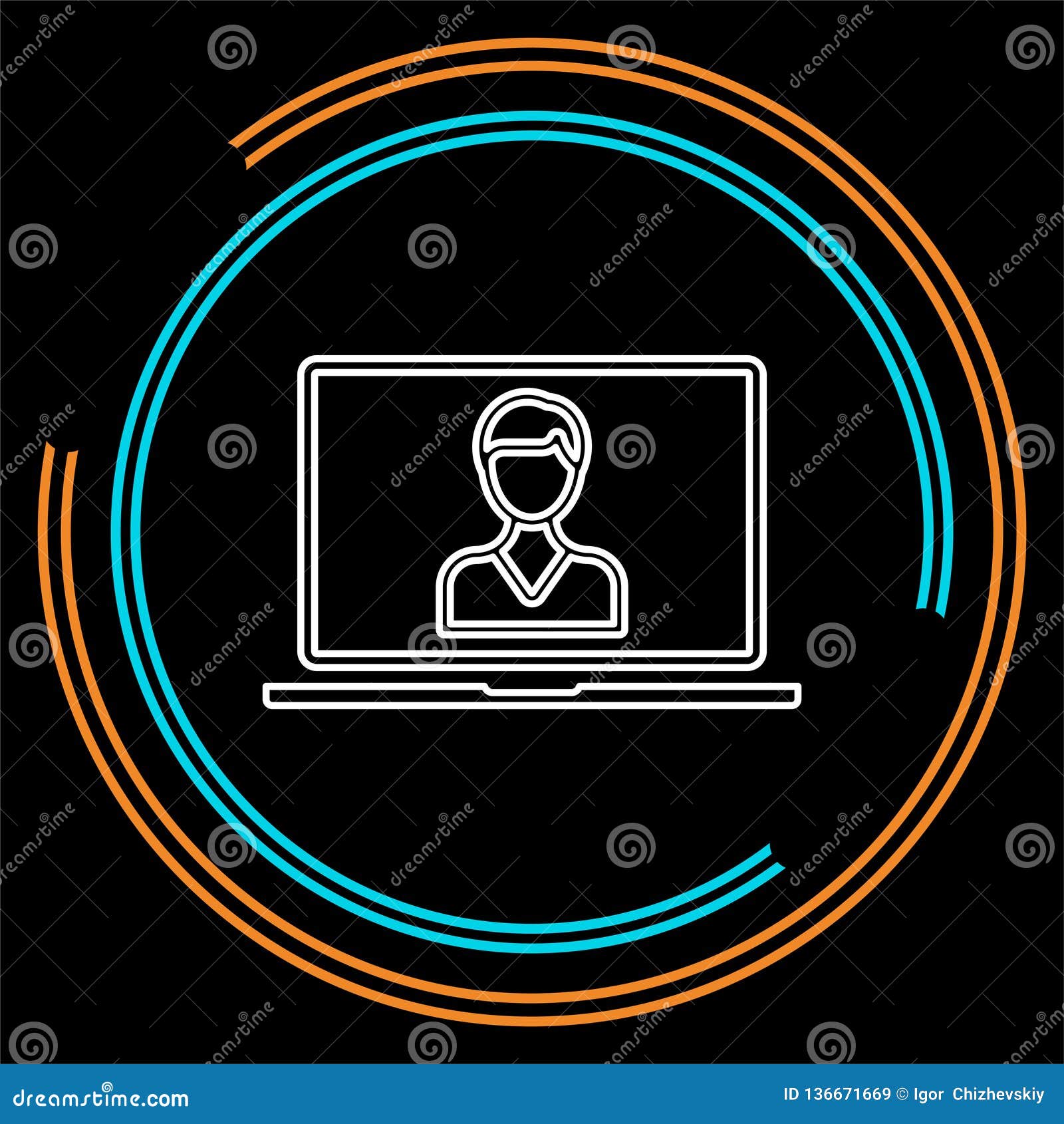 Online Training Icon. Element Illustration. Stock Vector - Illustration ...