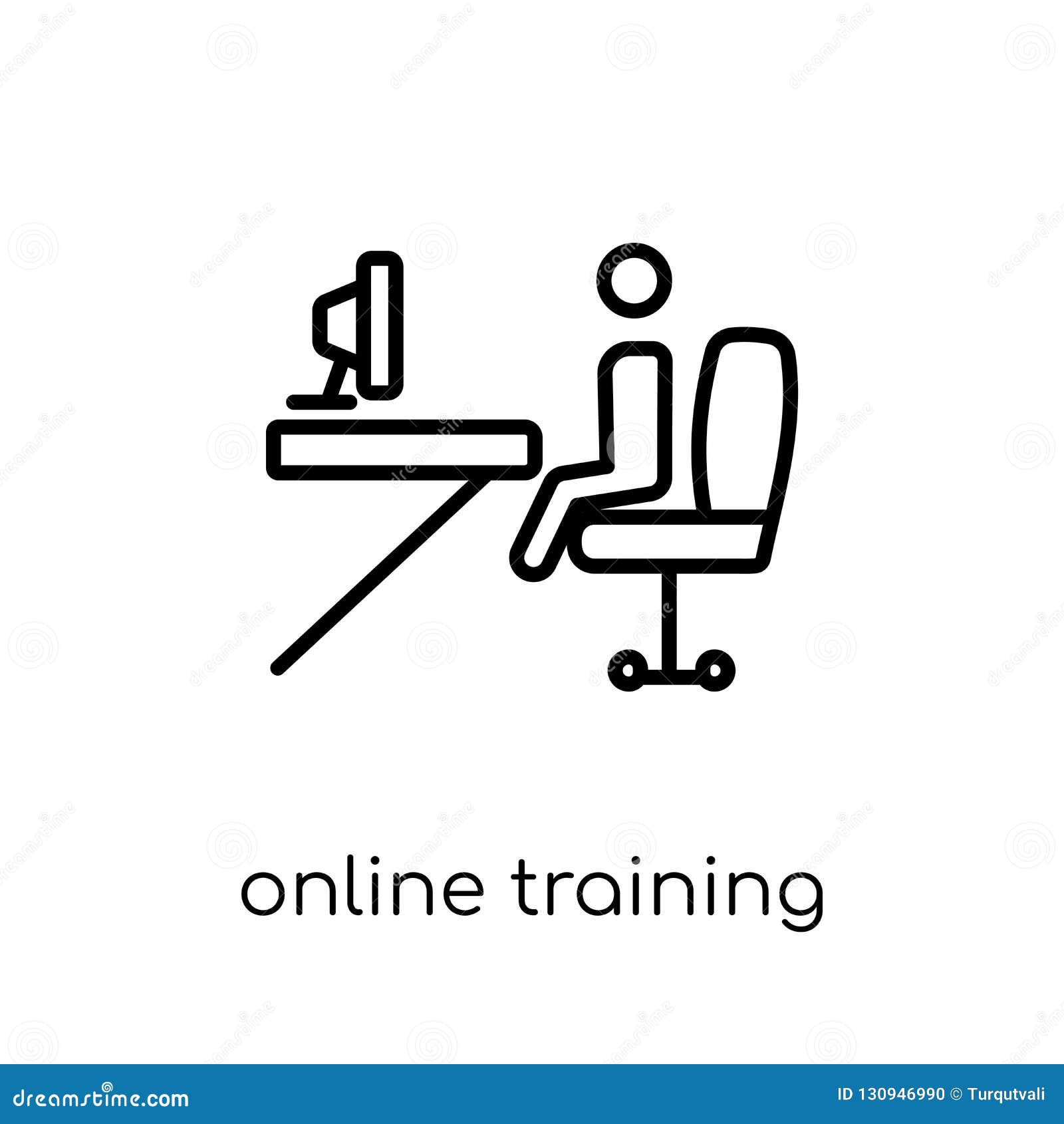 Online Training Icon. Trendy Modern Flat Linear Vector Online Tr Stock ...