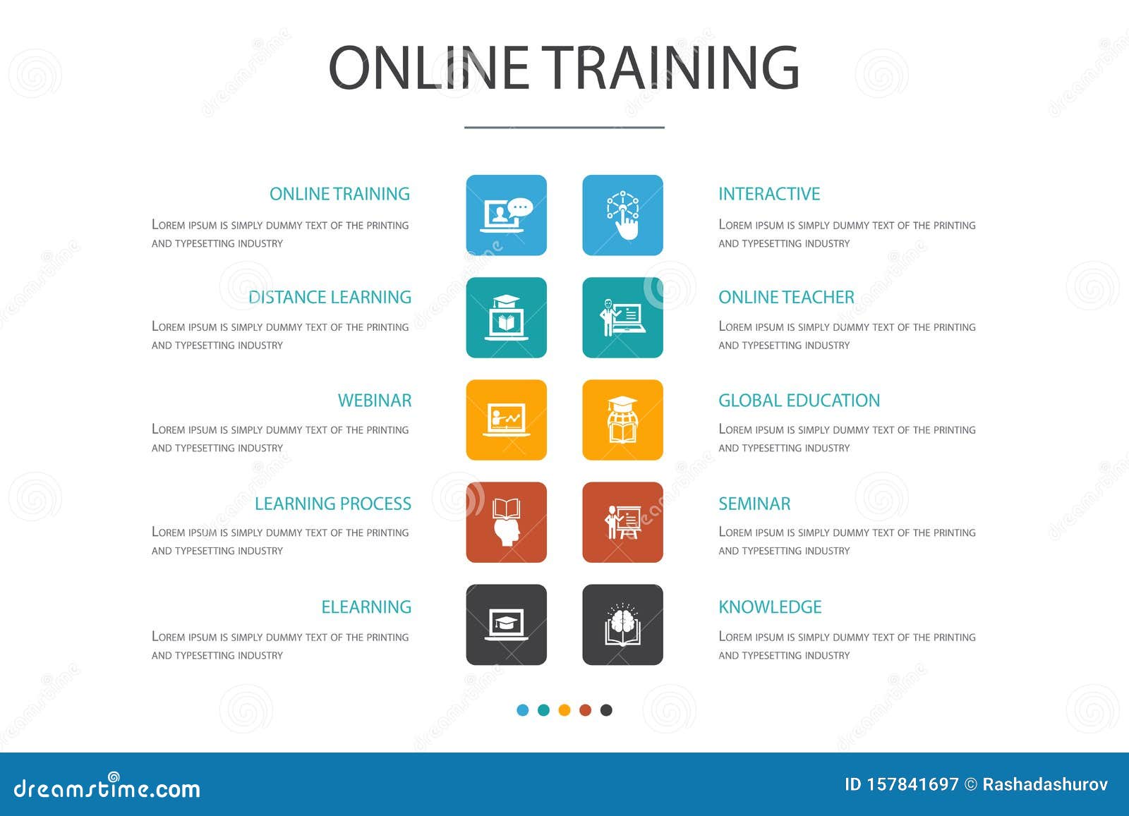 Online Training Infographic Cloud Design Stock Vector - Illustration of ...