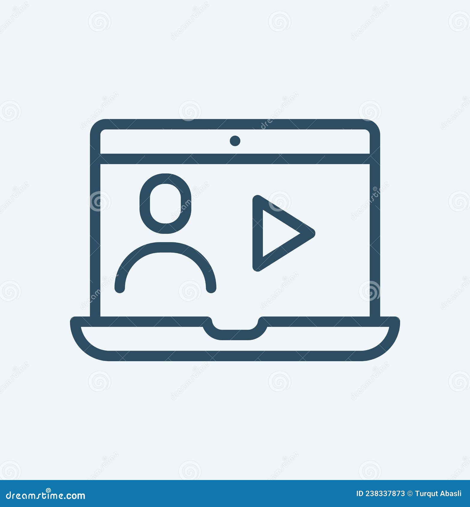 Online Training in Laptop Icon in Simple Design. Vector Illustration ...