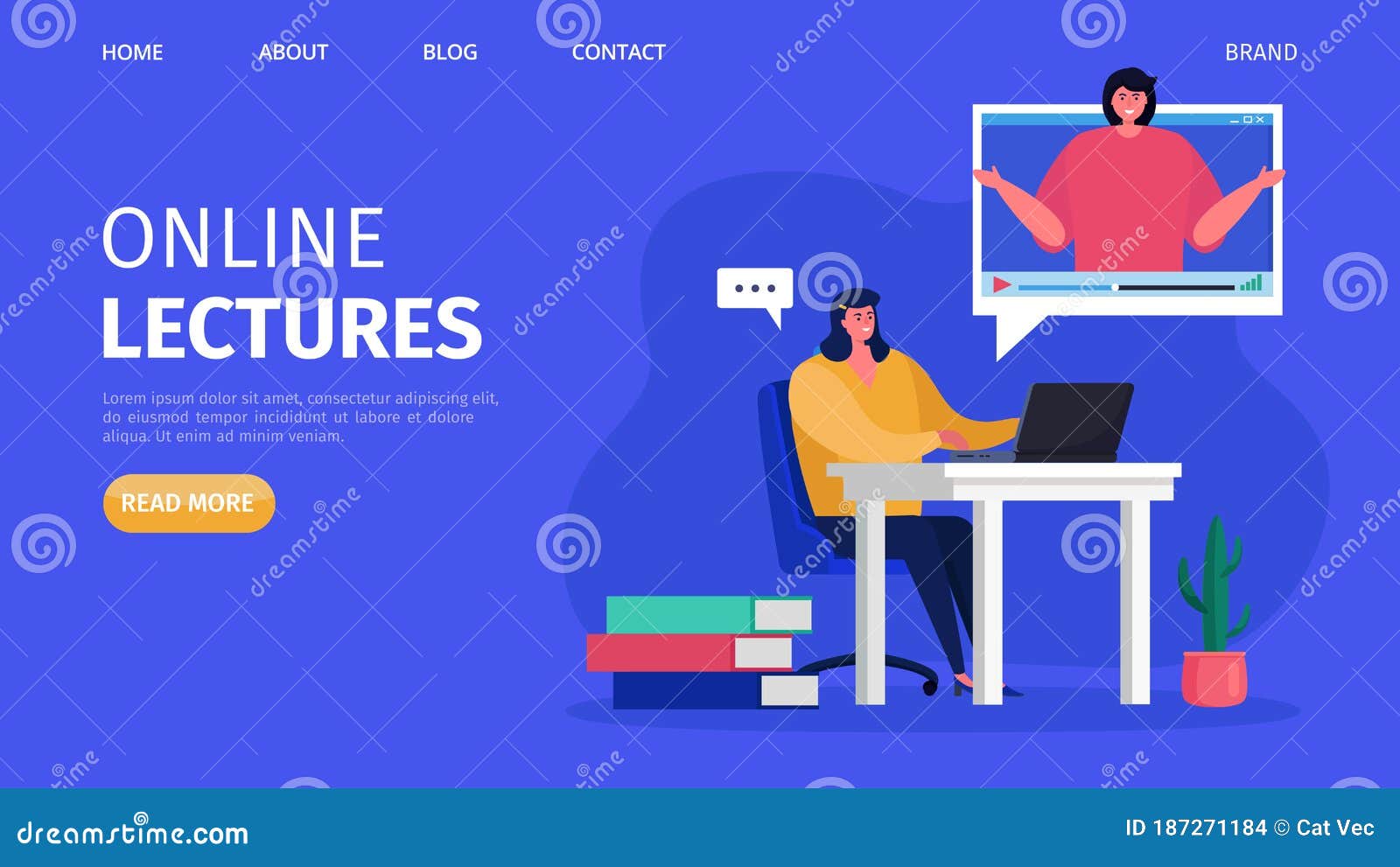 Online Training Lectures, Vector Illustration. Business Education in ...