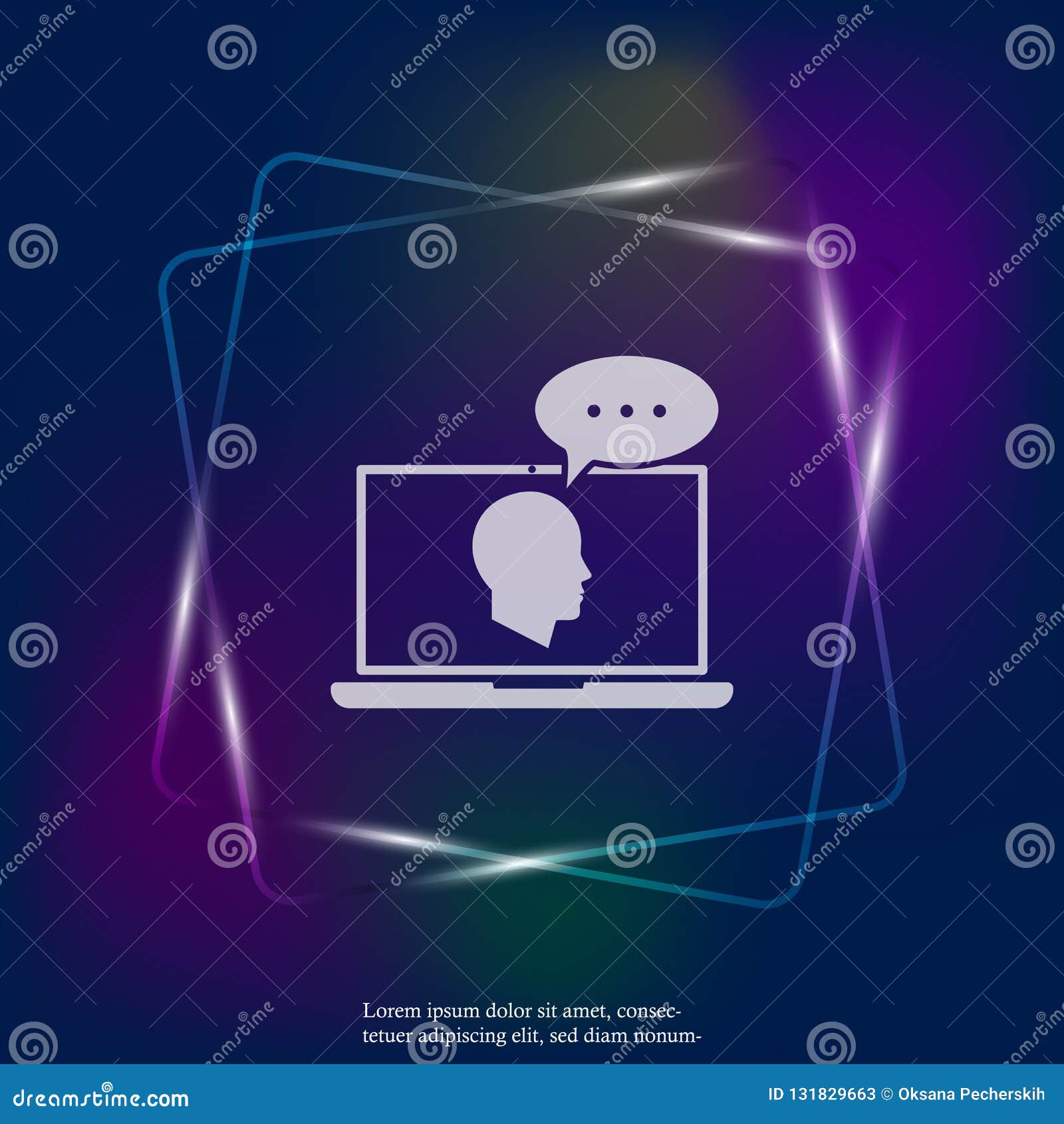 Online Training Neon Light Icon. Remote Web Training Stock Vector ...