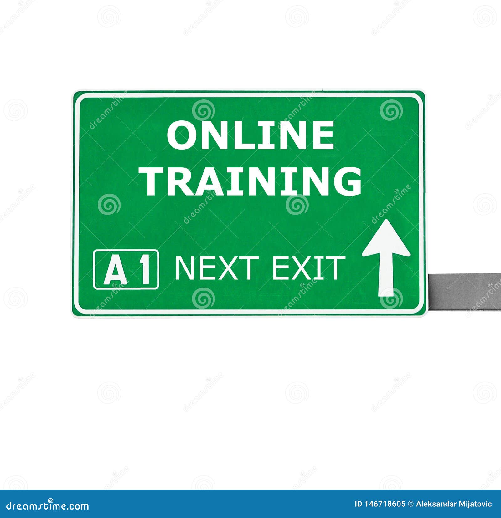 ONLINE TRAINING Road Sign Isolated on White Stock Image - Image of ...