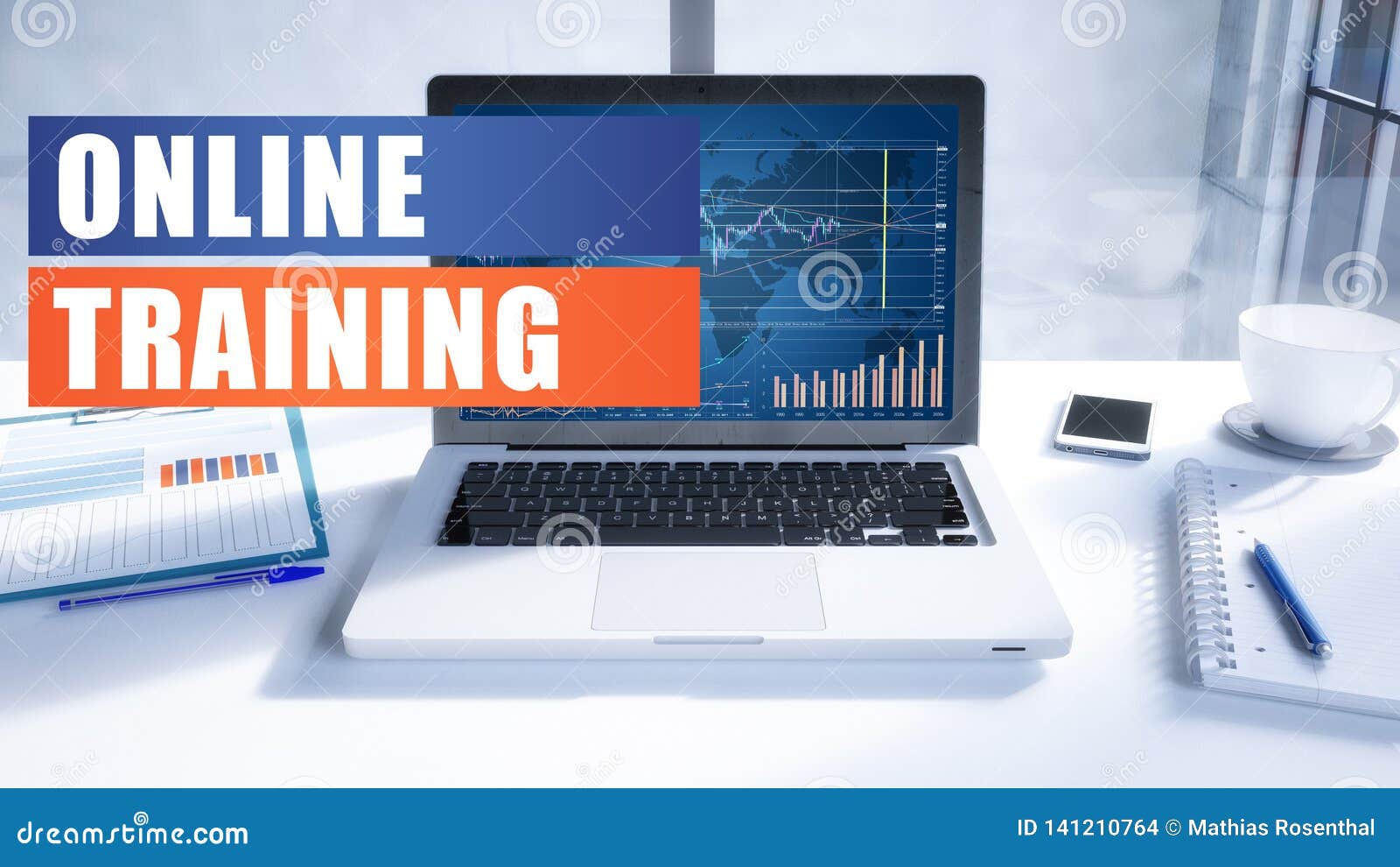 Online Training stock illustration. Illustration of coach - 141210764