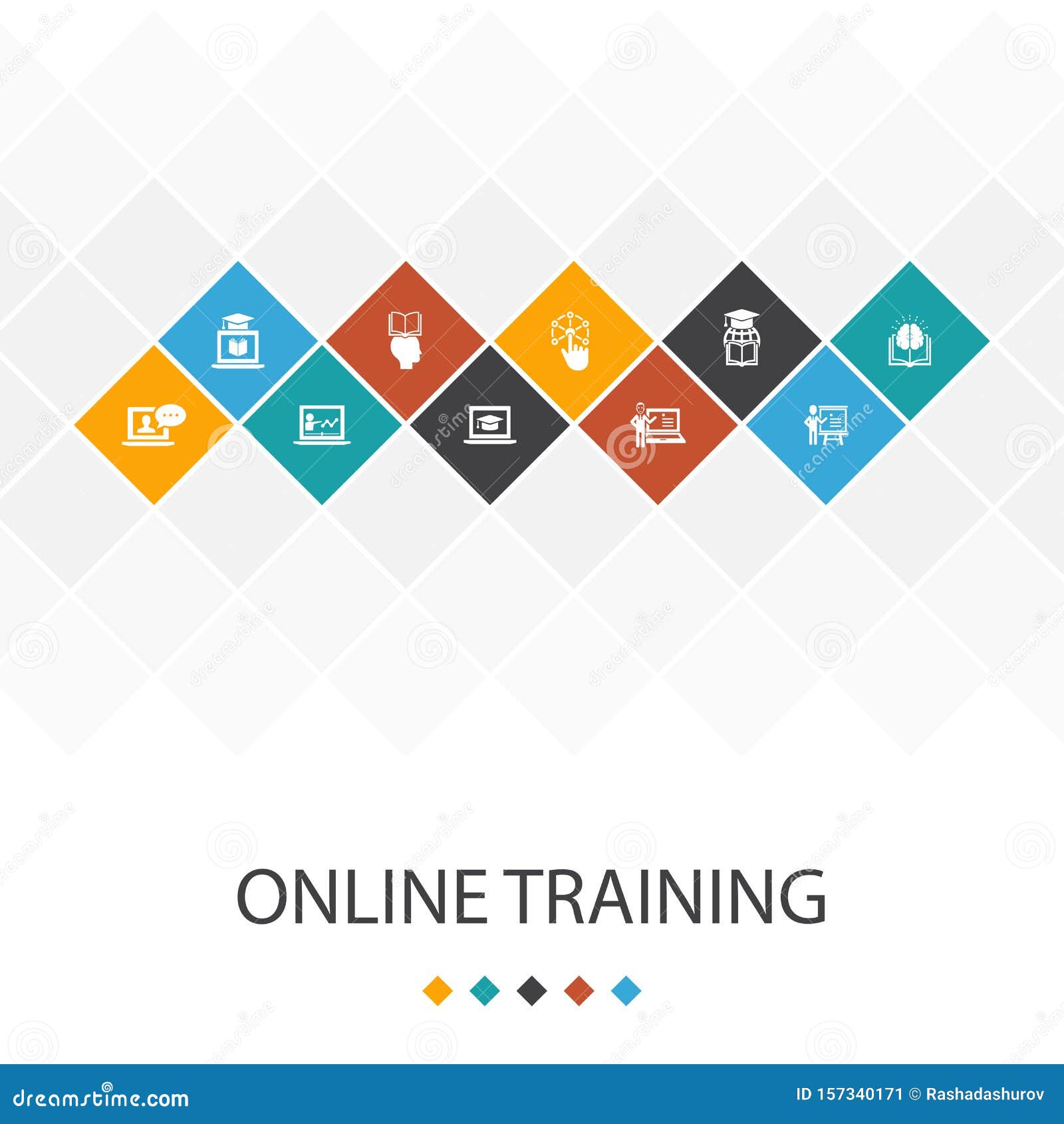 Online Training Trendy UI Template Stock Vector - Illustration of ...