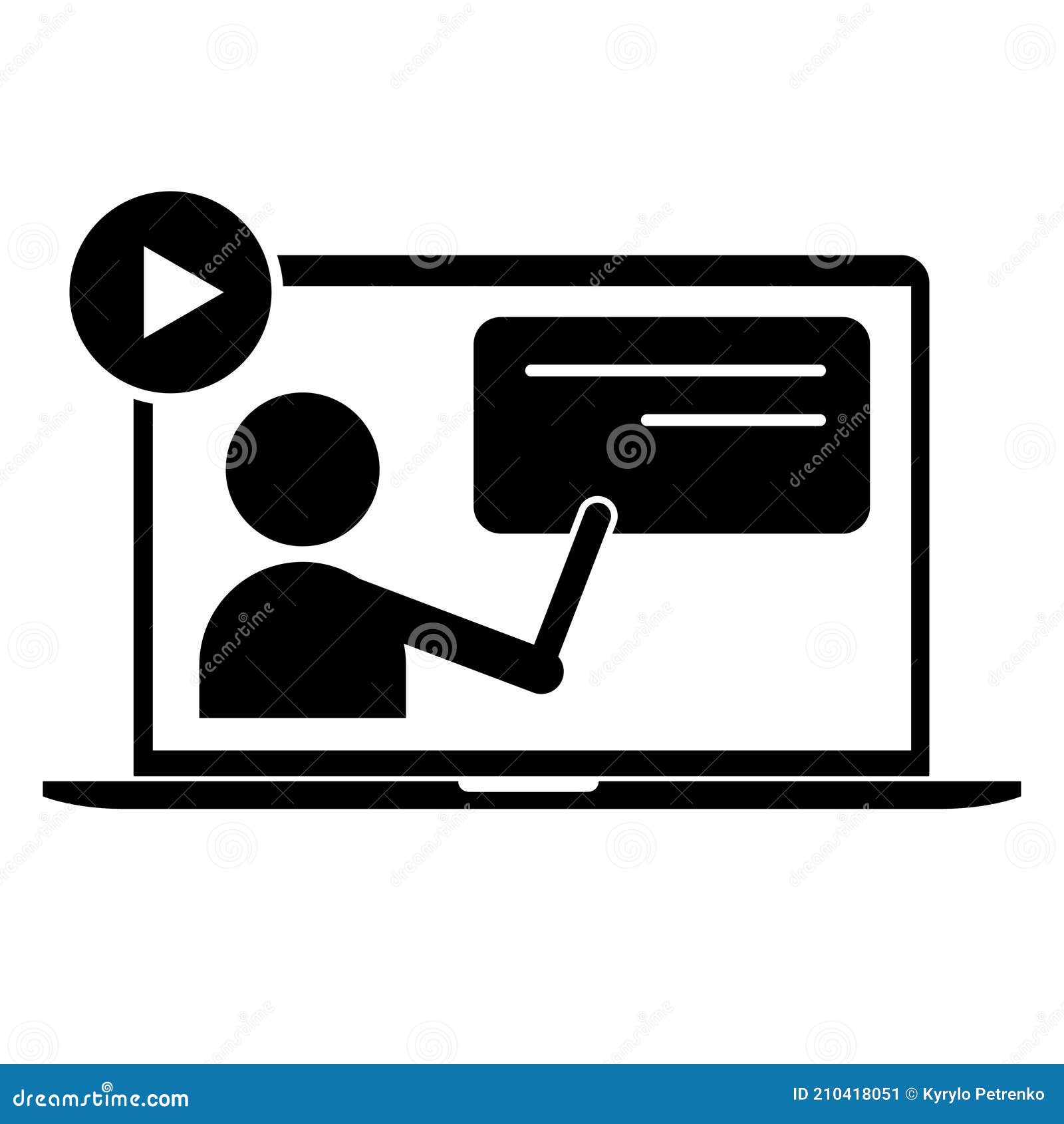 Online Training Vector Icon. on-line School. Internet Webinar. Video ...