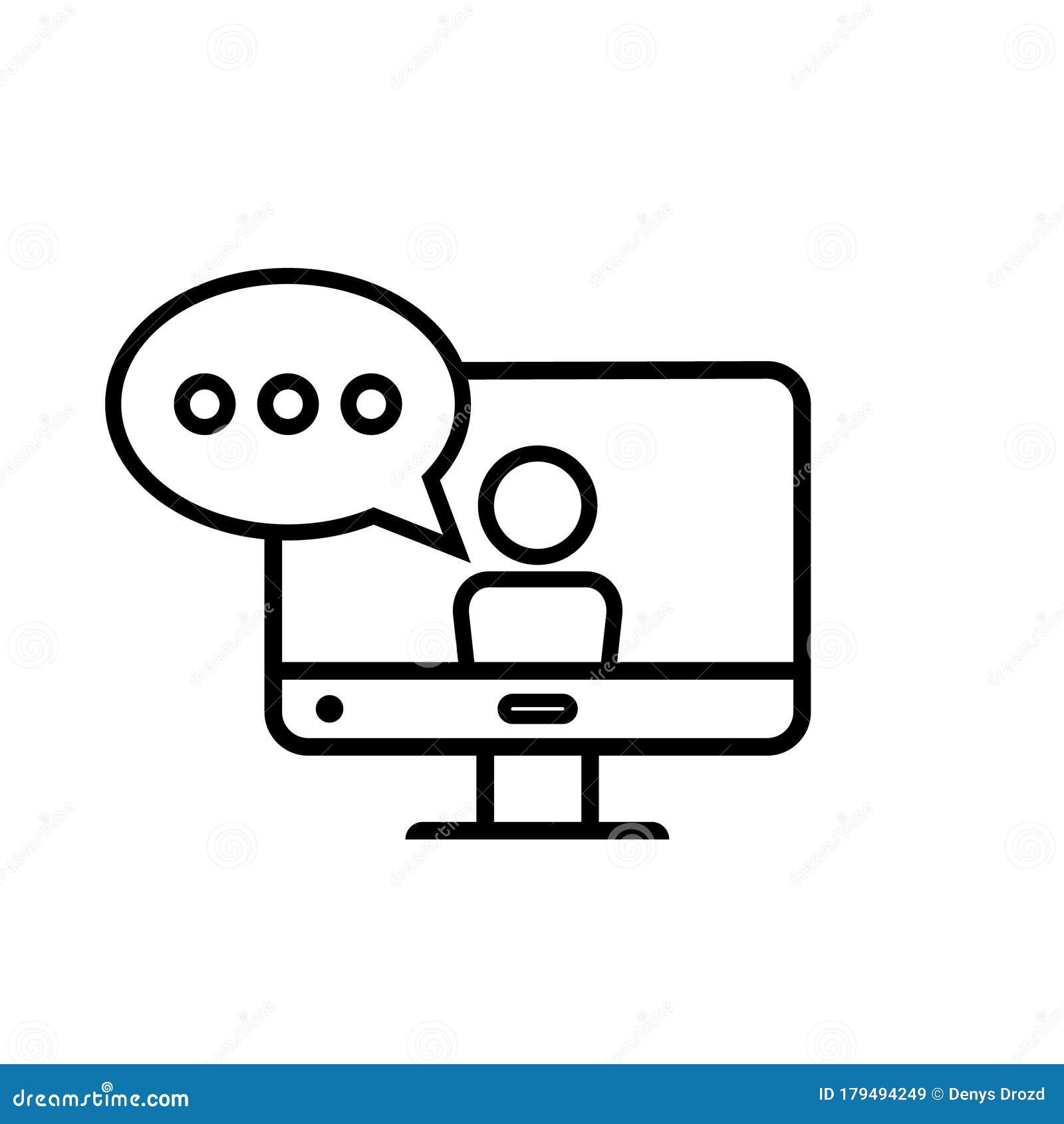 Webinar Illustration. Computer Surrounded By Internet Icons Cartoon ...