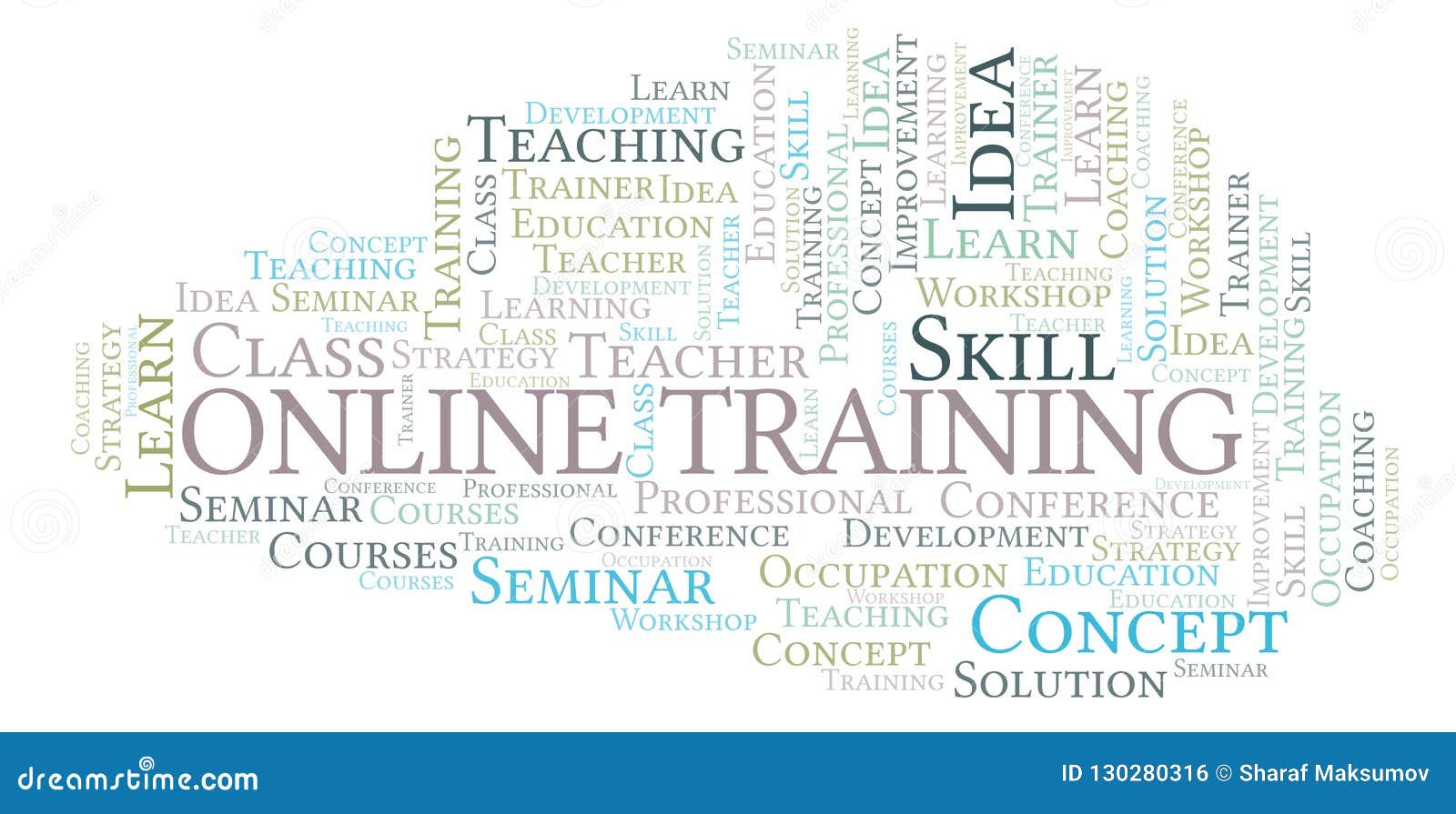 Online Training Word Cloud. Stock Illustration - Illustration of card ...