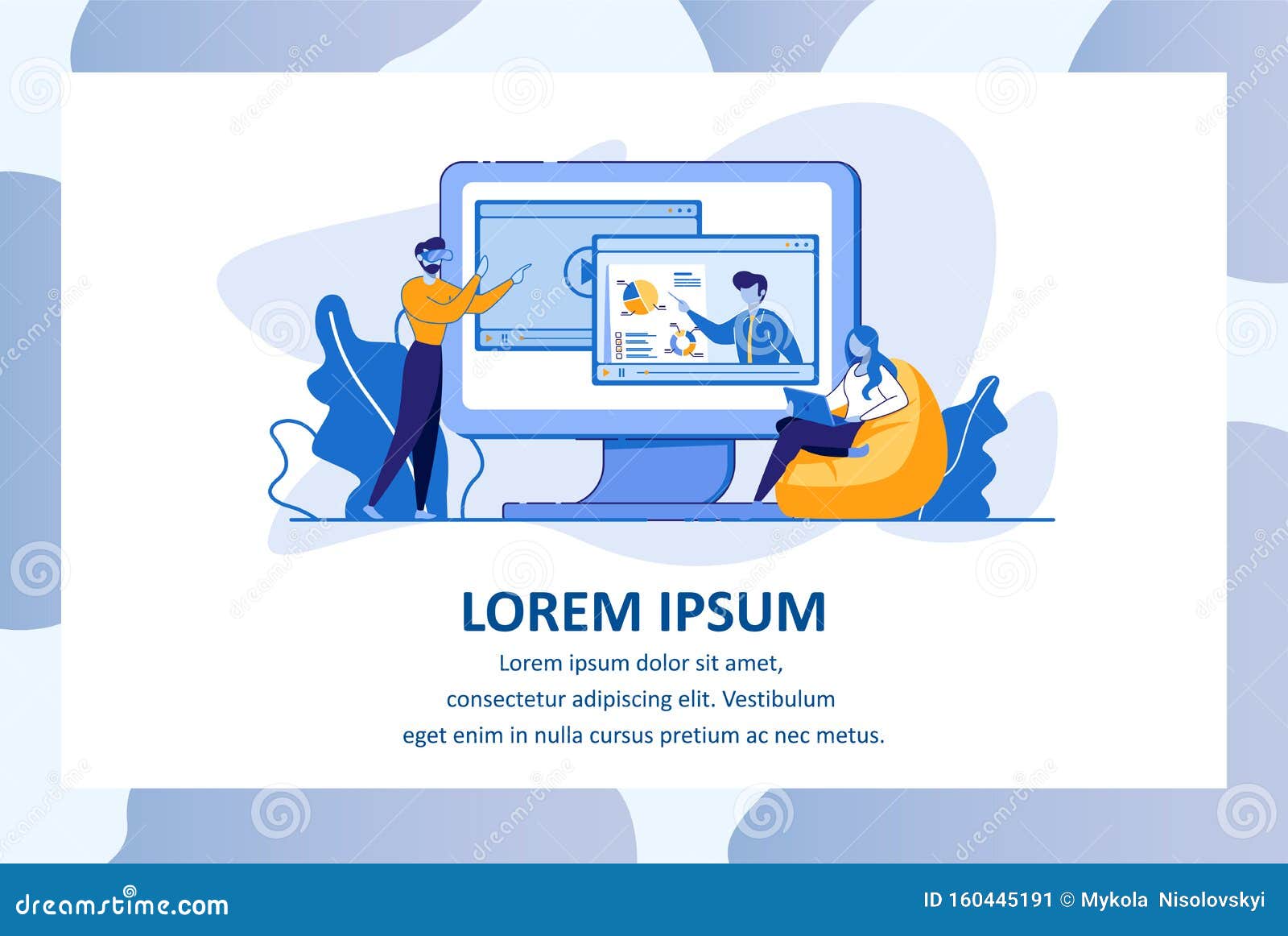 Online Training Workshop Courses Visualization. Stock Vector ...