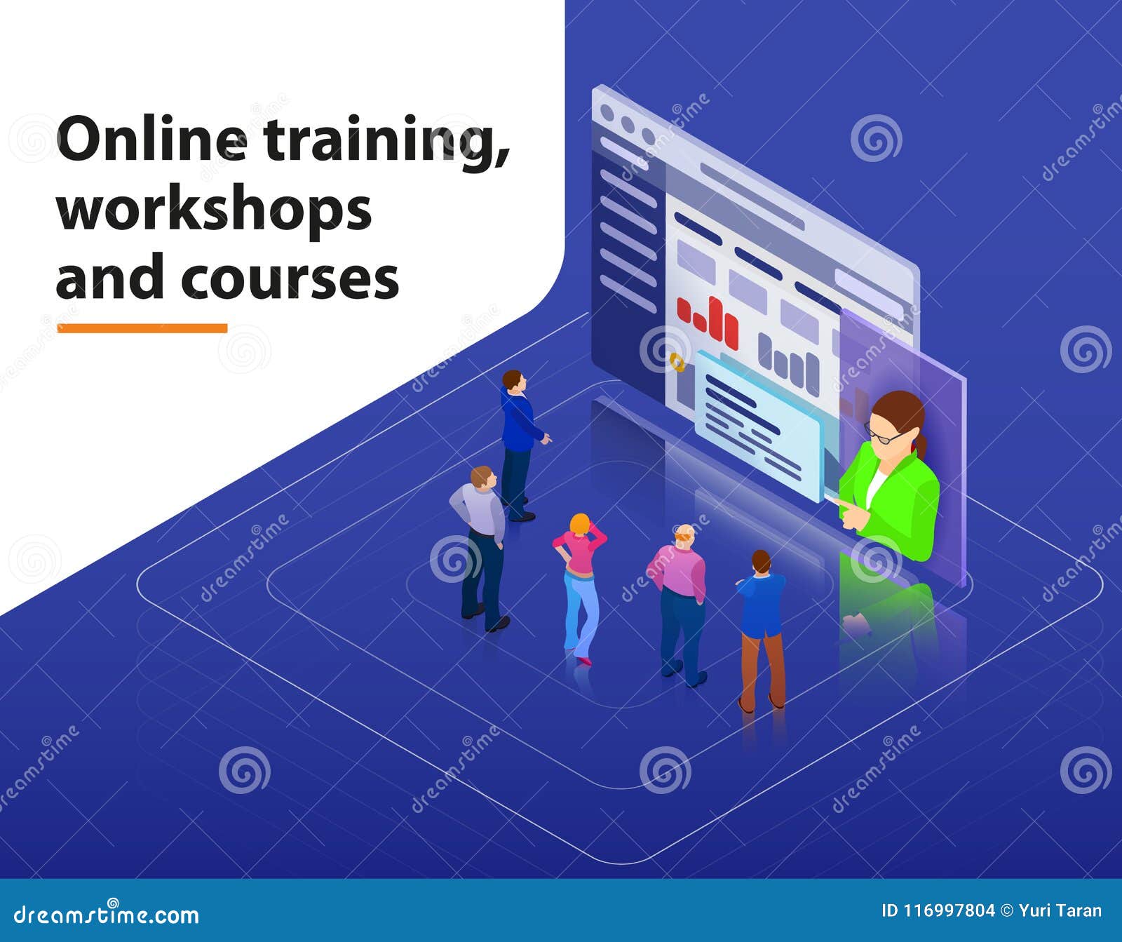 Online Training, Workshops and Courses Visualization Flat 3d Web ...