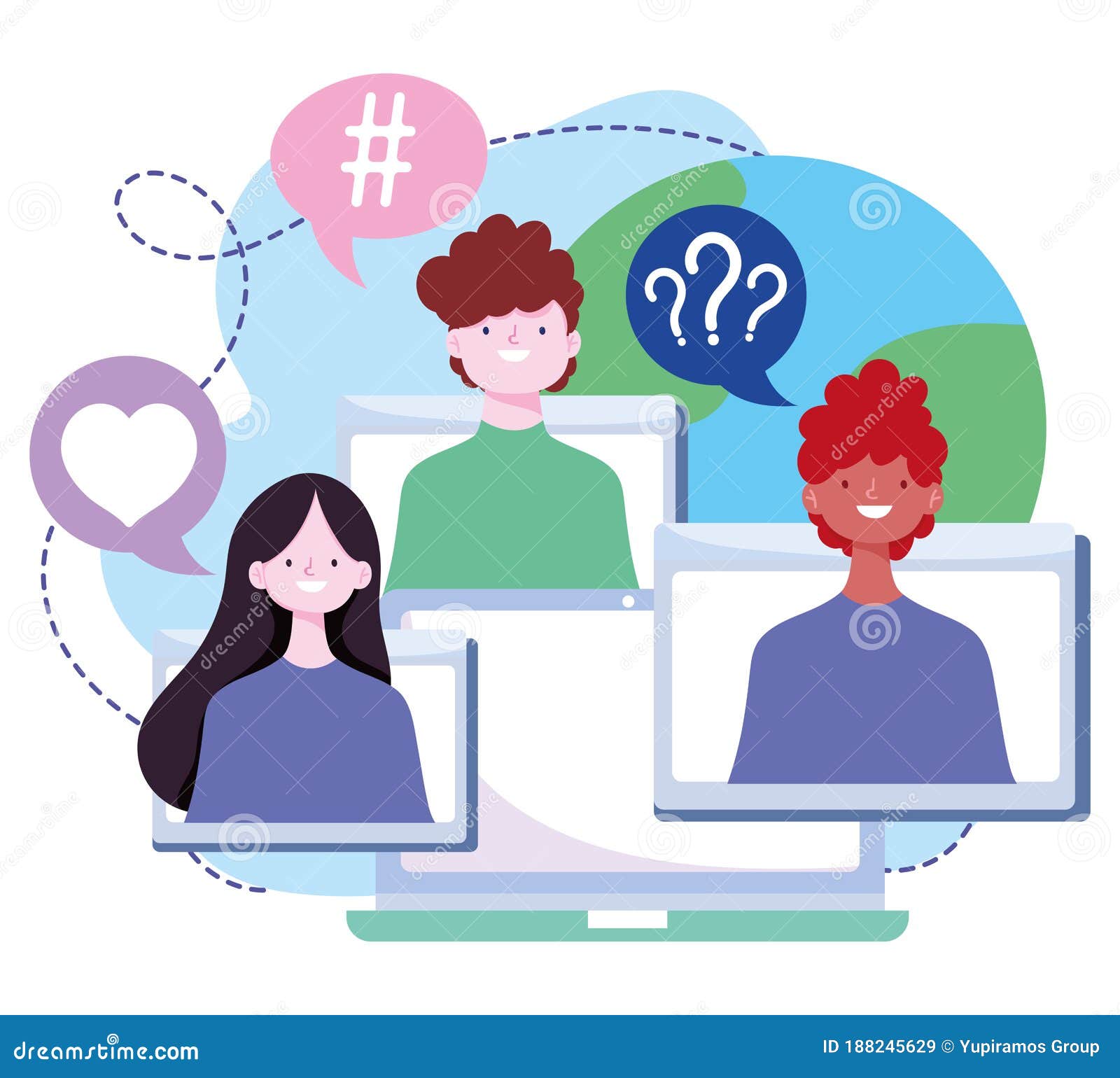 Online Training, Young Students Computer Class Connection Distance ...