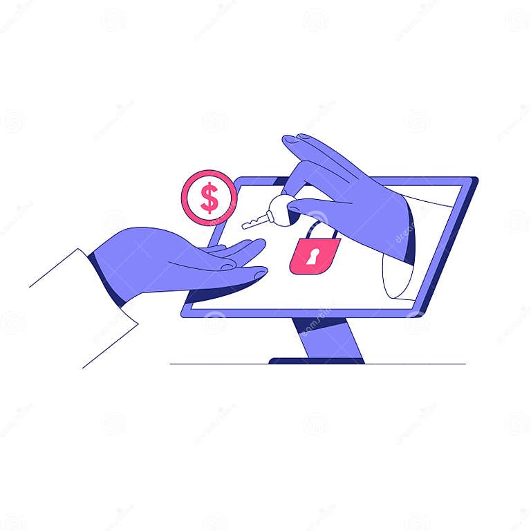 Online Transaction with Digital Payment Exchange on Computer Screen in ...