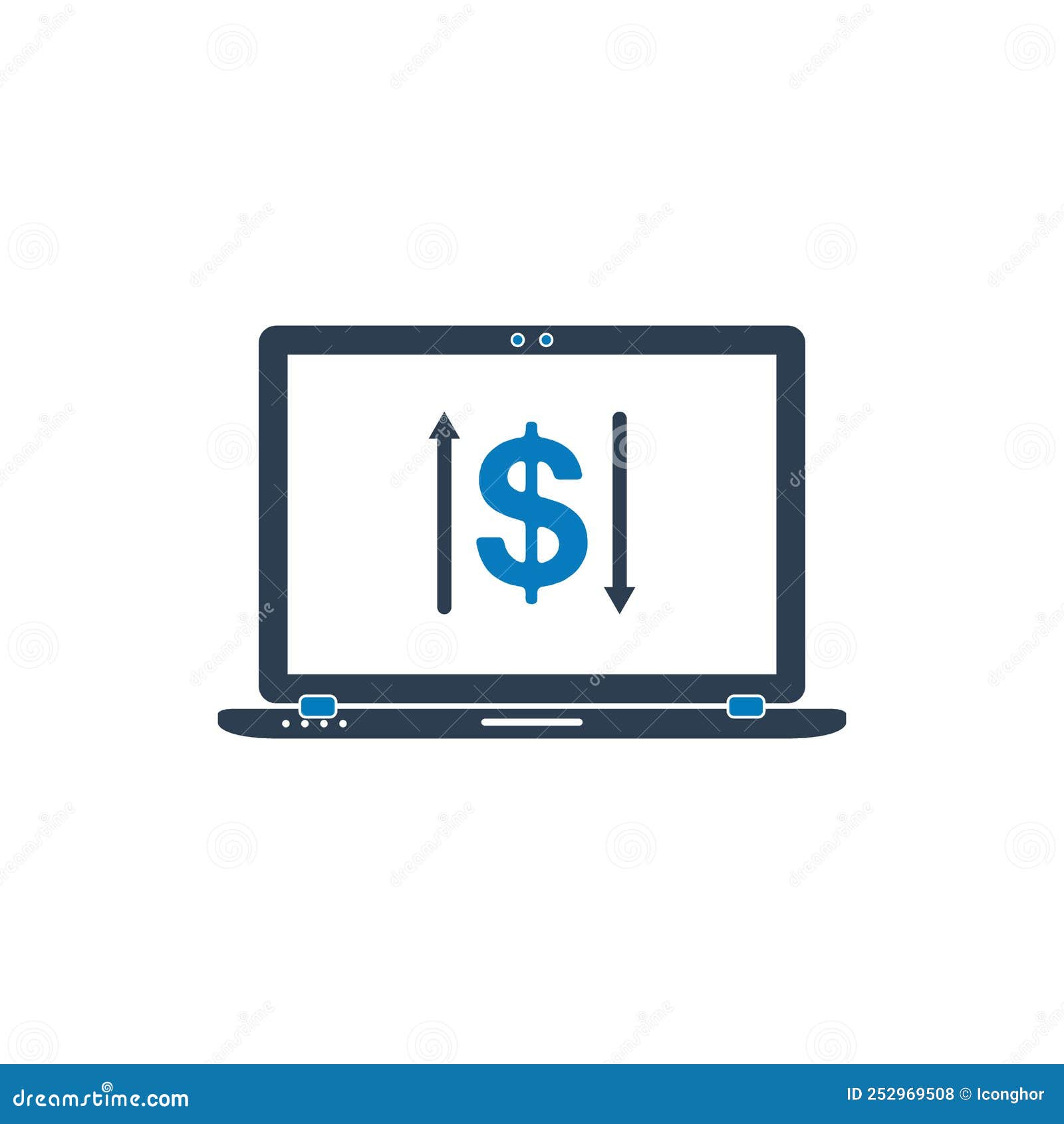 Online Transaction Icon. stock vector. Illustration of online - 252969508