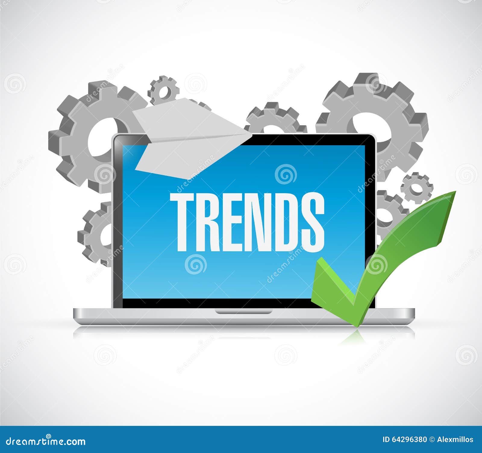 Online Trends Computer Concept Illustration Stock Illustration ...