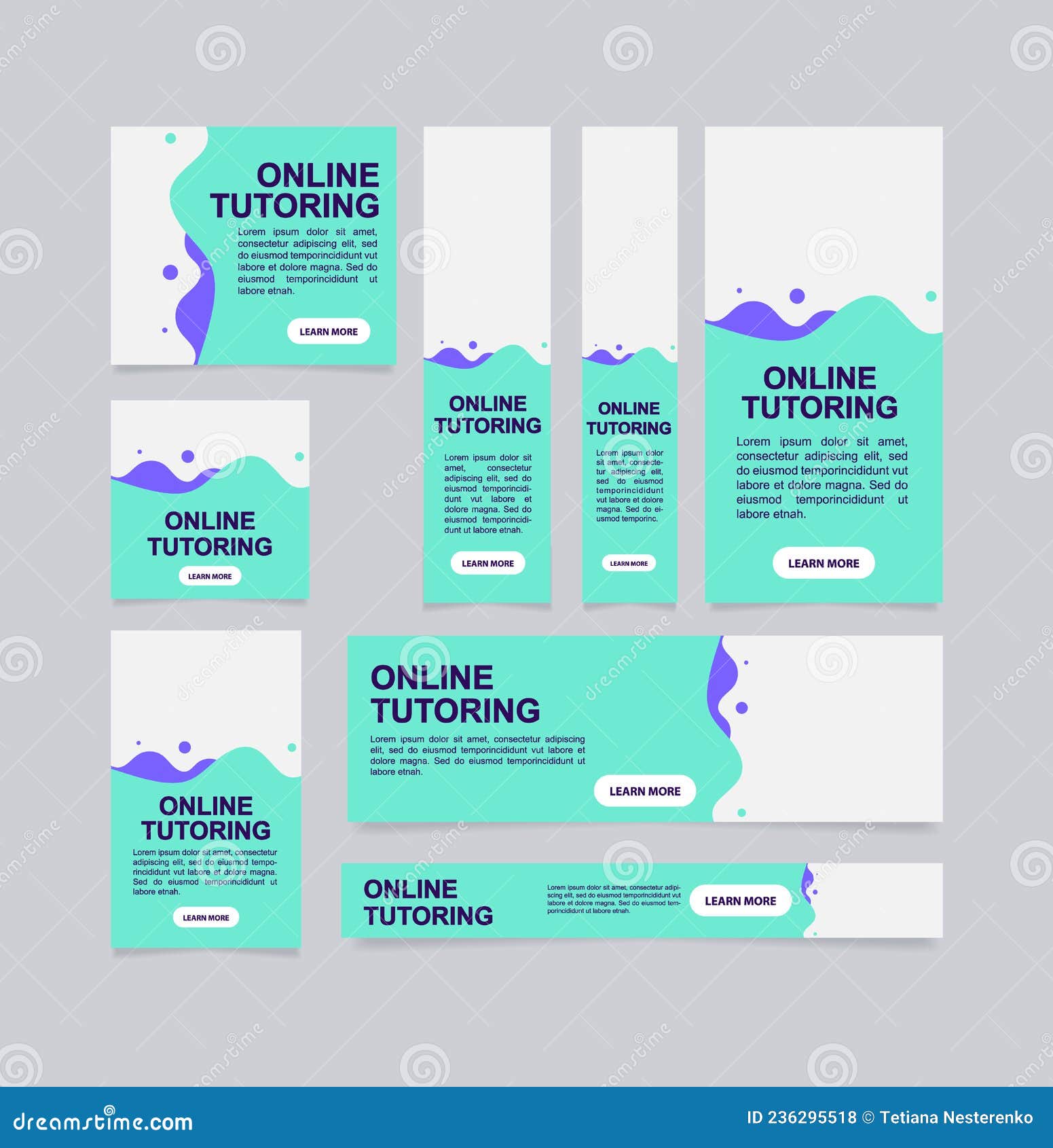 Online Tutor for College Student Web Banner Design Template Stock ...