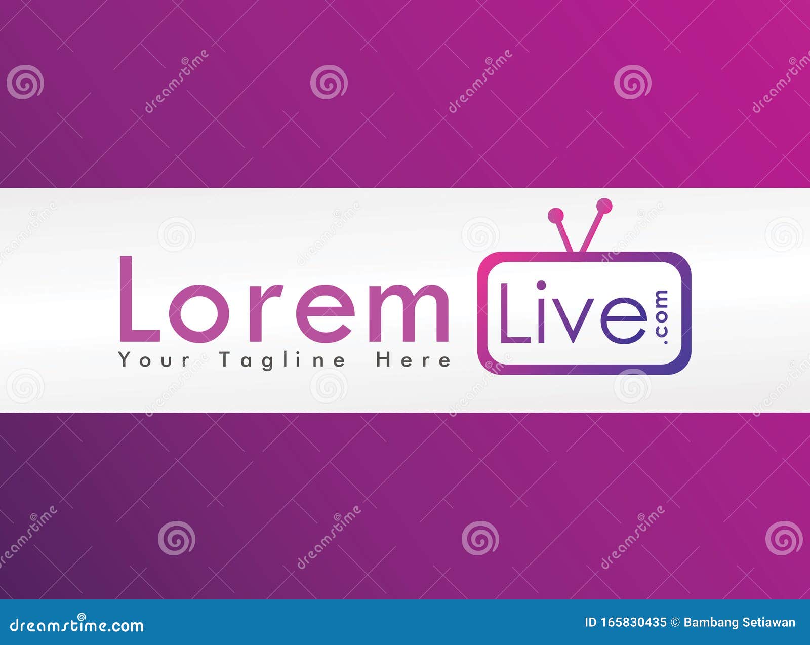 Online TV Channel Logo Design Template, Live Streaming Logo Concept 向量 ...