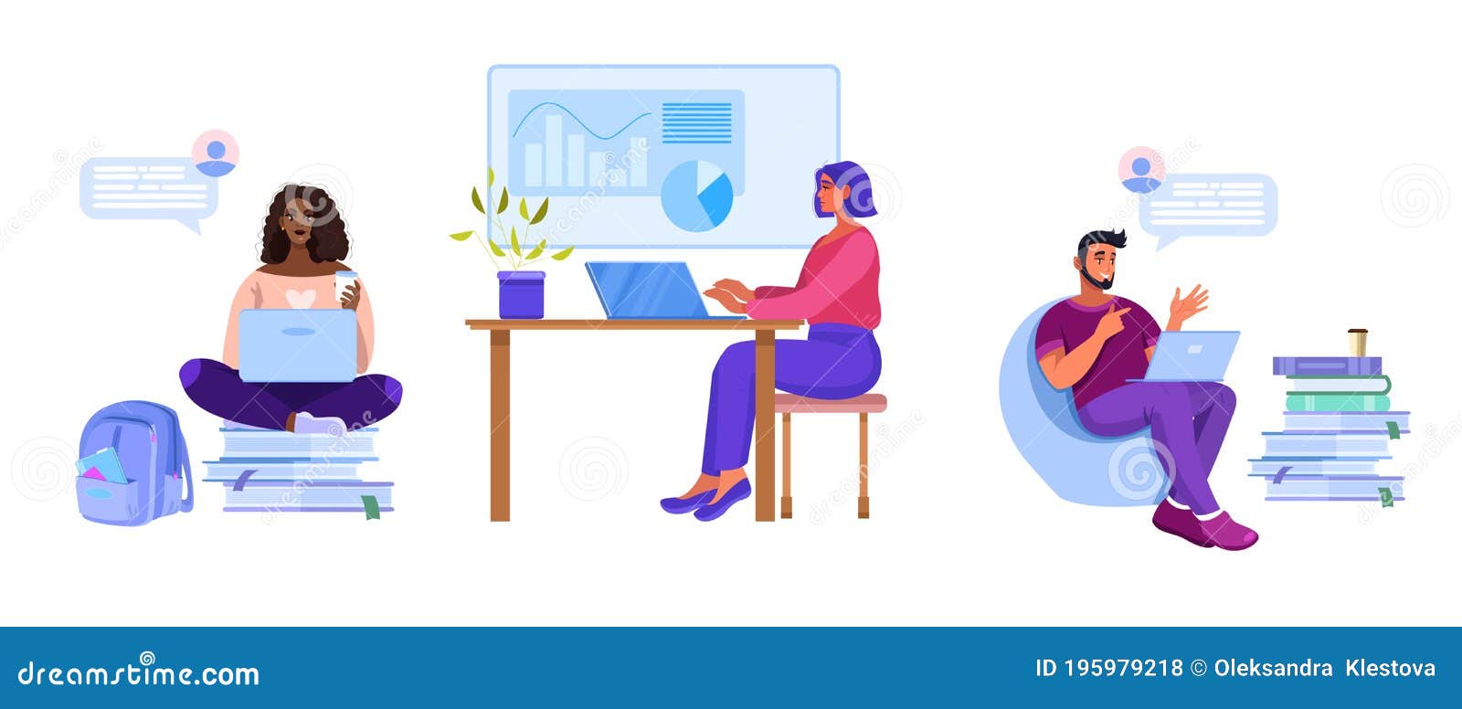 Students Working Clip Art