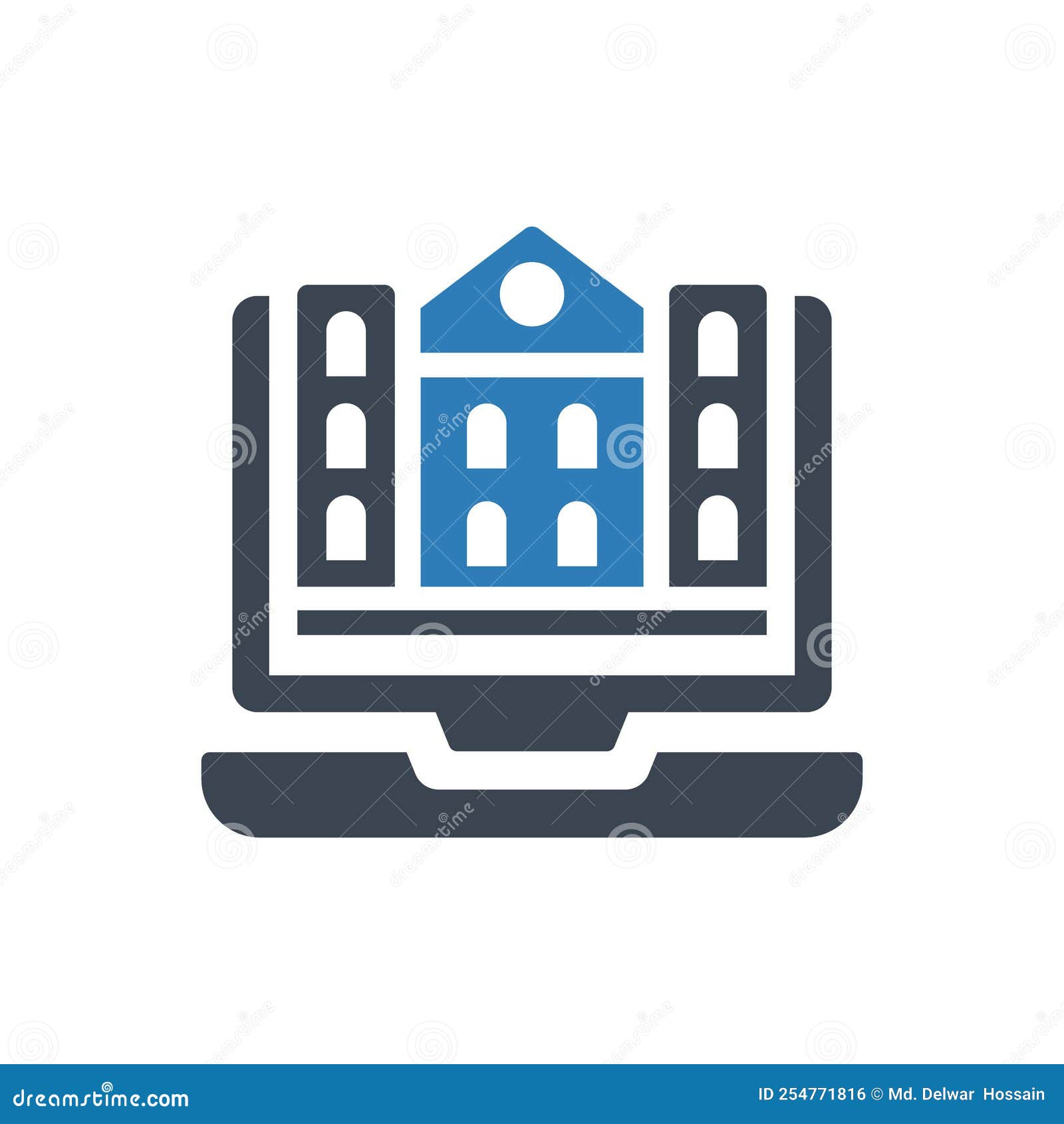 Online university icon stock vector. Illustration of university - 254771816