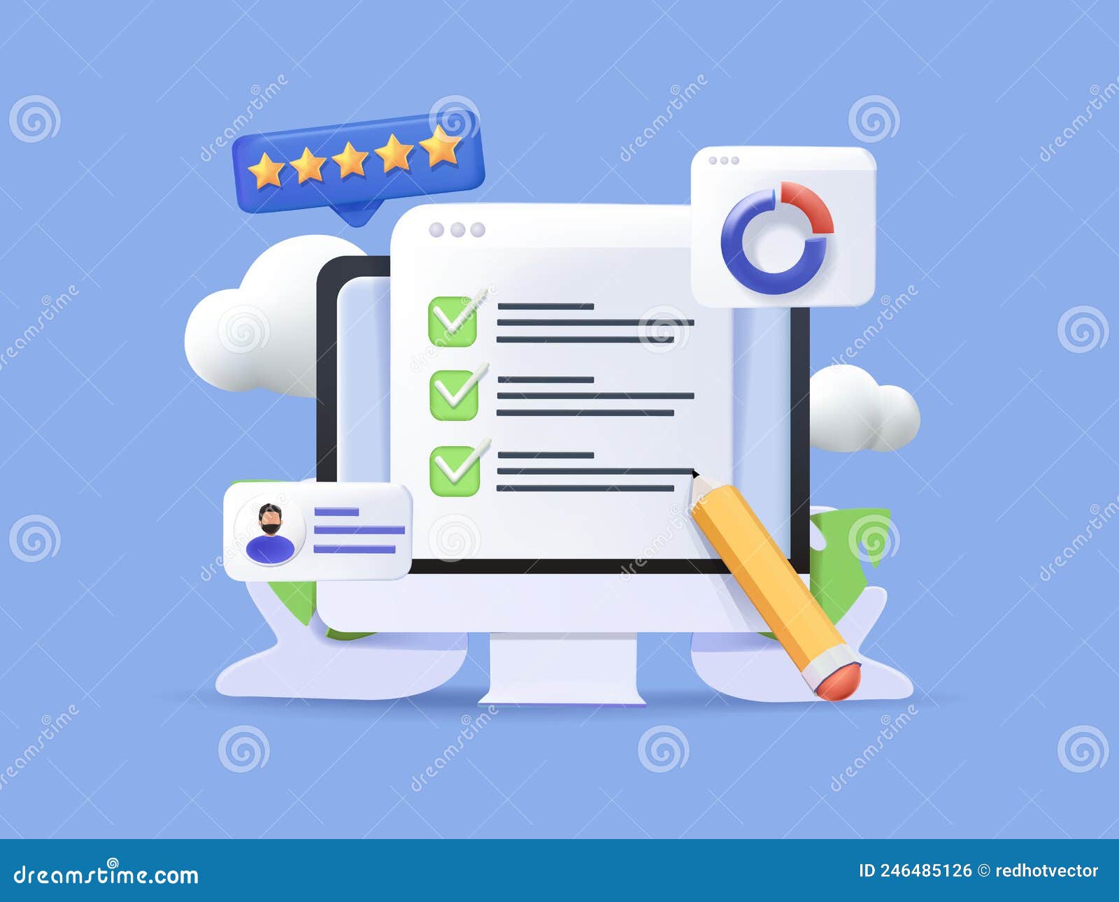 Online Vector Survey, Internet Feedback, Digital Questionnaire Form ...