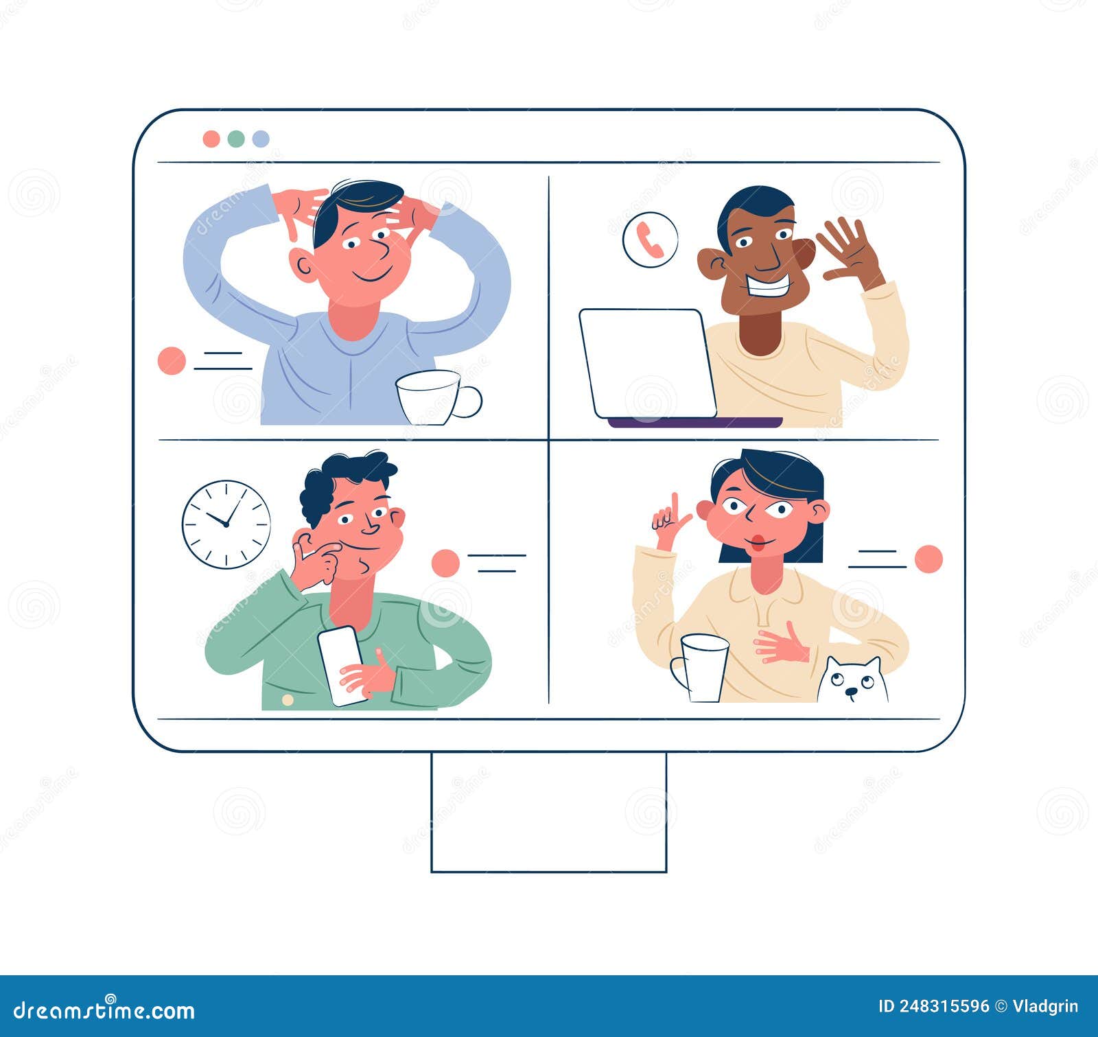 Online Video Call. Remote Communication. Online Education. Web Seminar ...