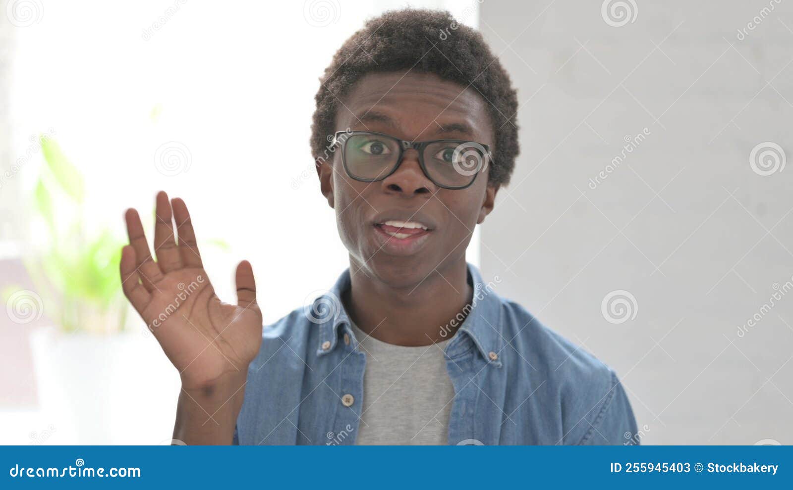 Online Video Chat by Talking Young African Man Stock Image - Image of ...