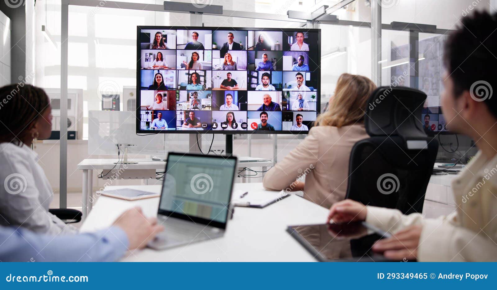 Online Video Conference Call Stock Image - Image of businesspeople ...