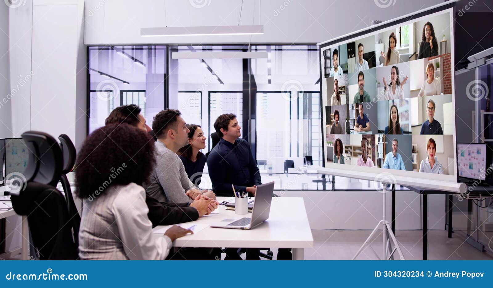 Online Video Conference Call Stock Photo - Image of business, boardroom ...
