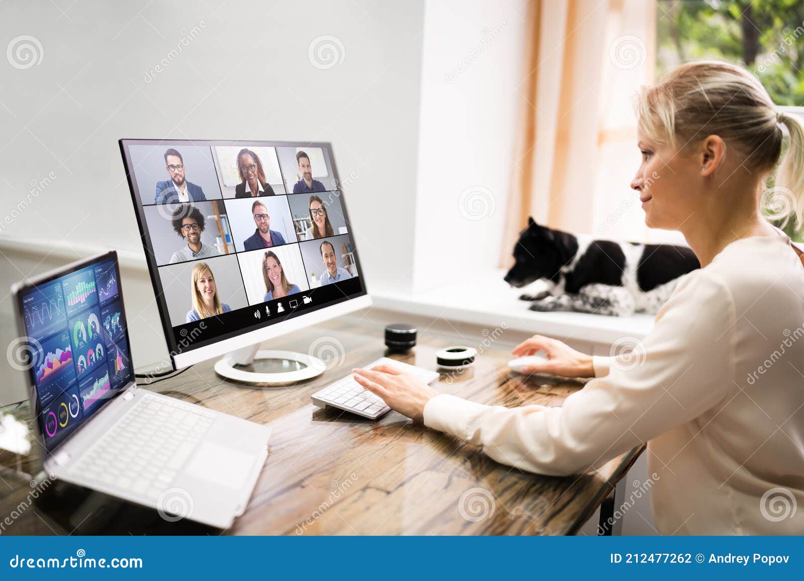 Online Video Conference Call Stock Photo - Image of financial ...