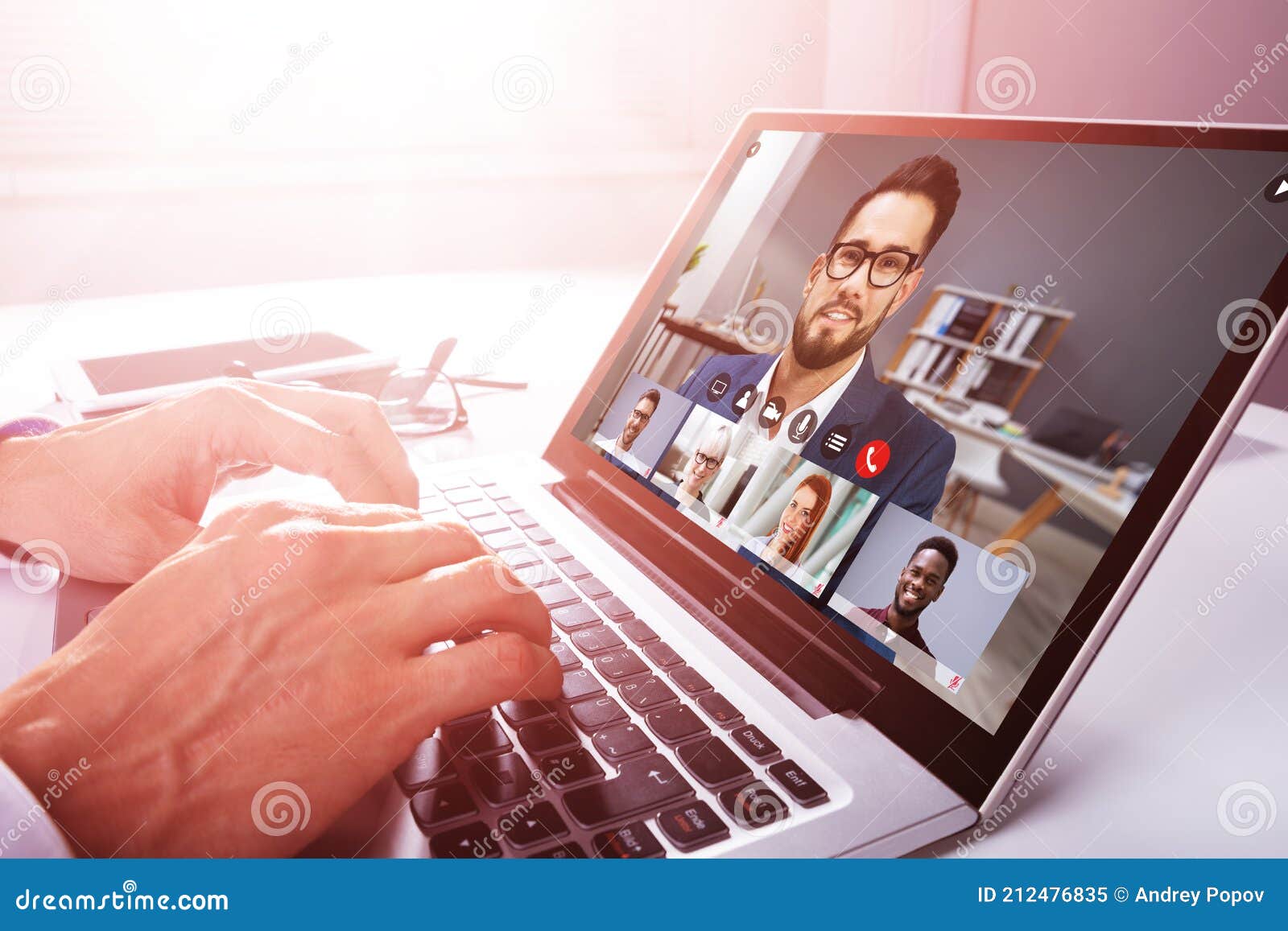 Online Video Conference Call Stock Image - Image of elearning, video ...