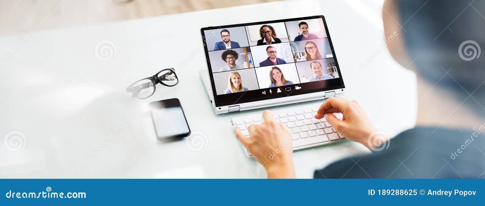 Online Video Conference Interview Call Stock Image - Image of ...