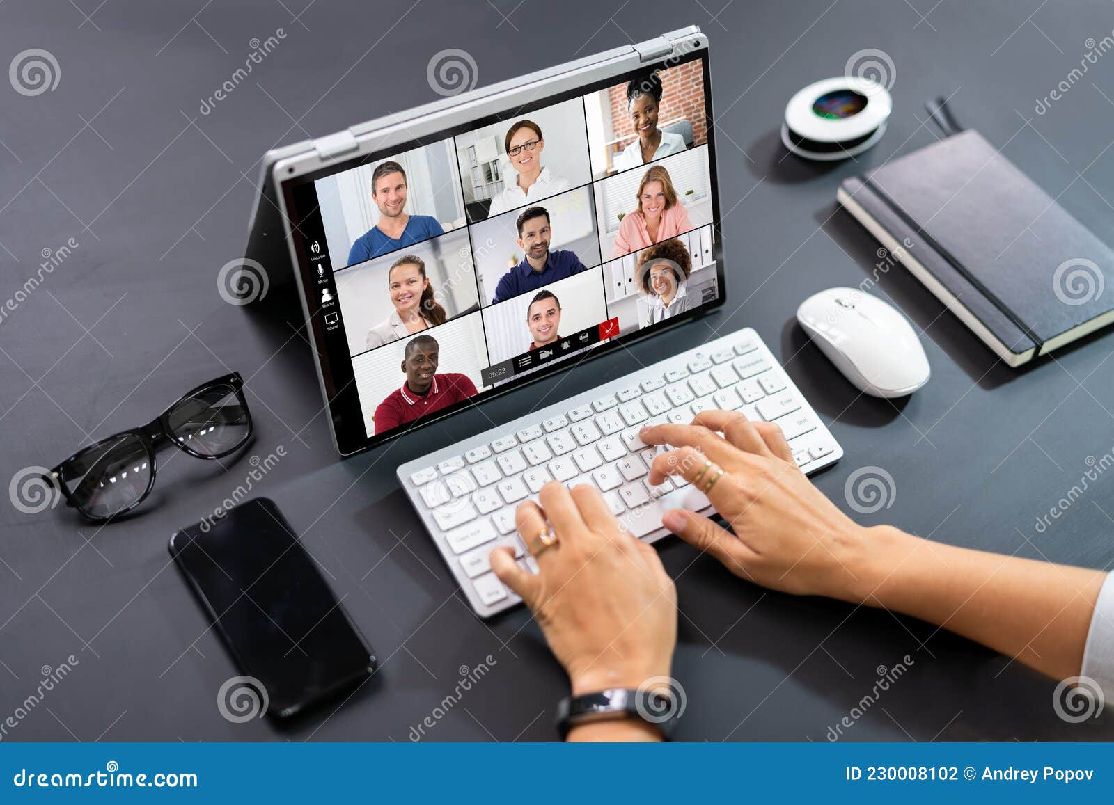 Online Video Conference Interview Call Stock Photo - Image of banner ...